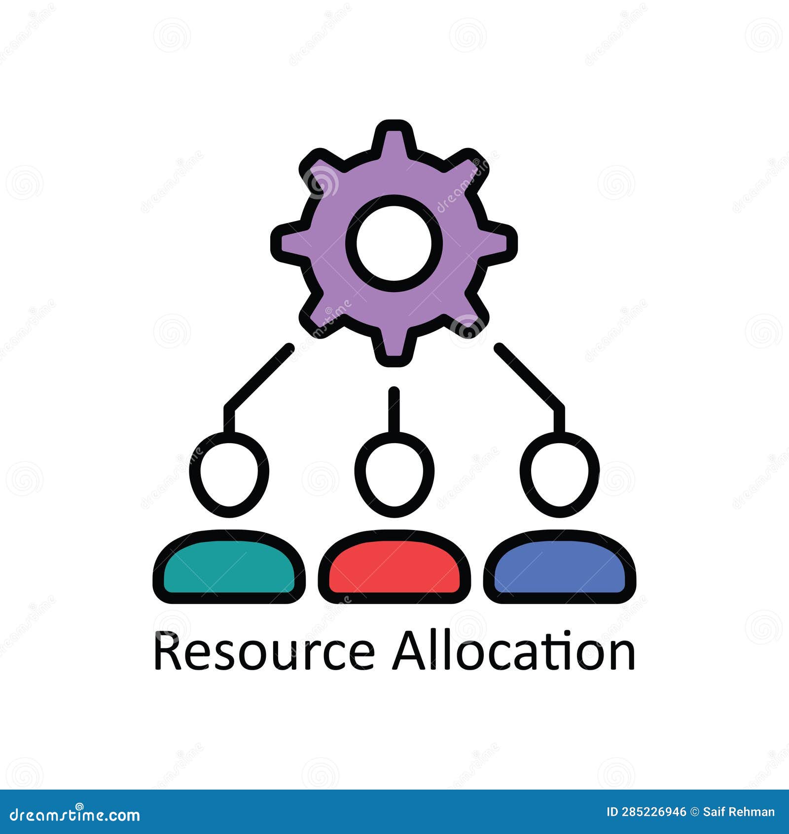 Resource Allocation Vector Fill Outline Icon Design Illustration ...