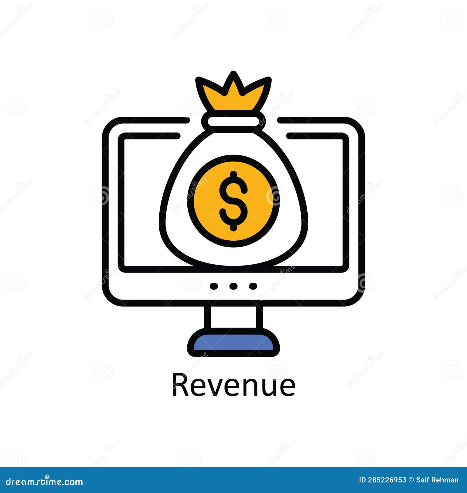 Revenue Vector Fill Outline Icon Design Illustration. Product ...