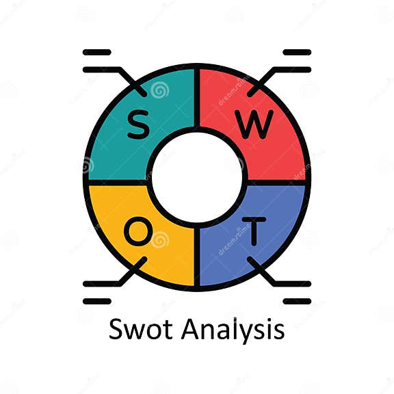 Swot Analysis Vector Fill Outline Icon Design Illustration. Product ...