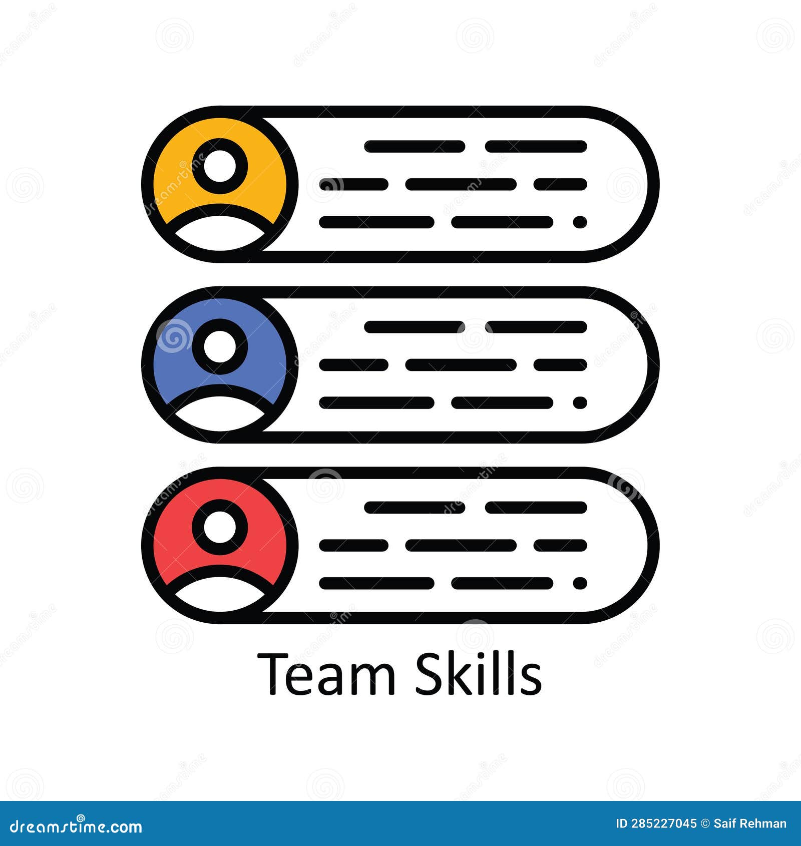 Team Skills Vector Fill Outline Icon Design Illustration. Product ...
