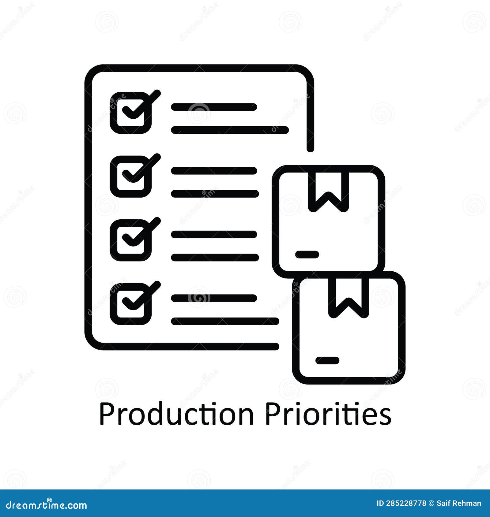 Production Priorities Vector Outline Icon Design Illustration. Product ...