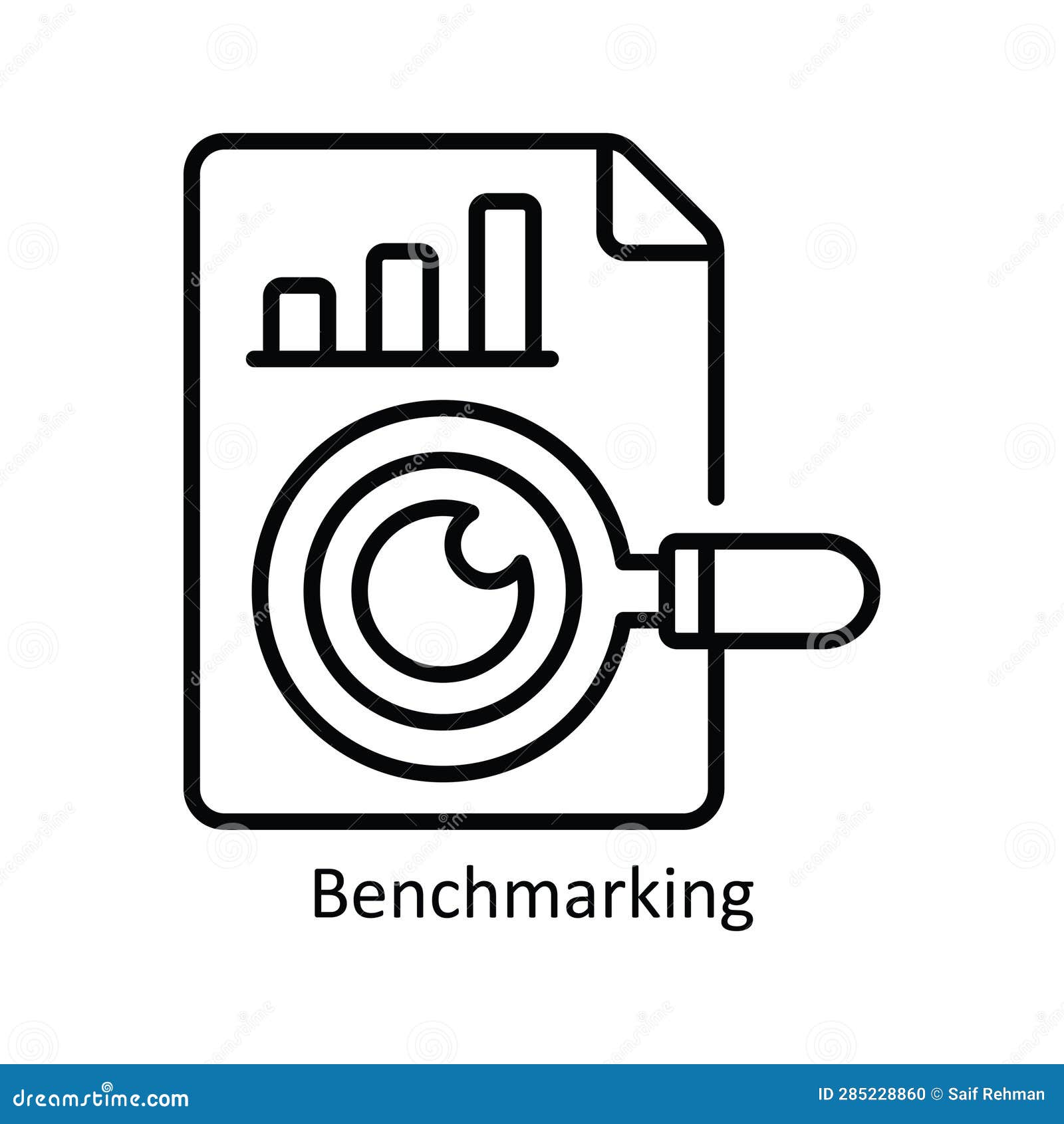Benchmarking Vector Outline Icon Design Illustration. Product ...