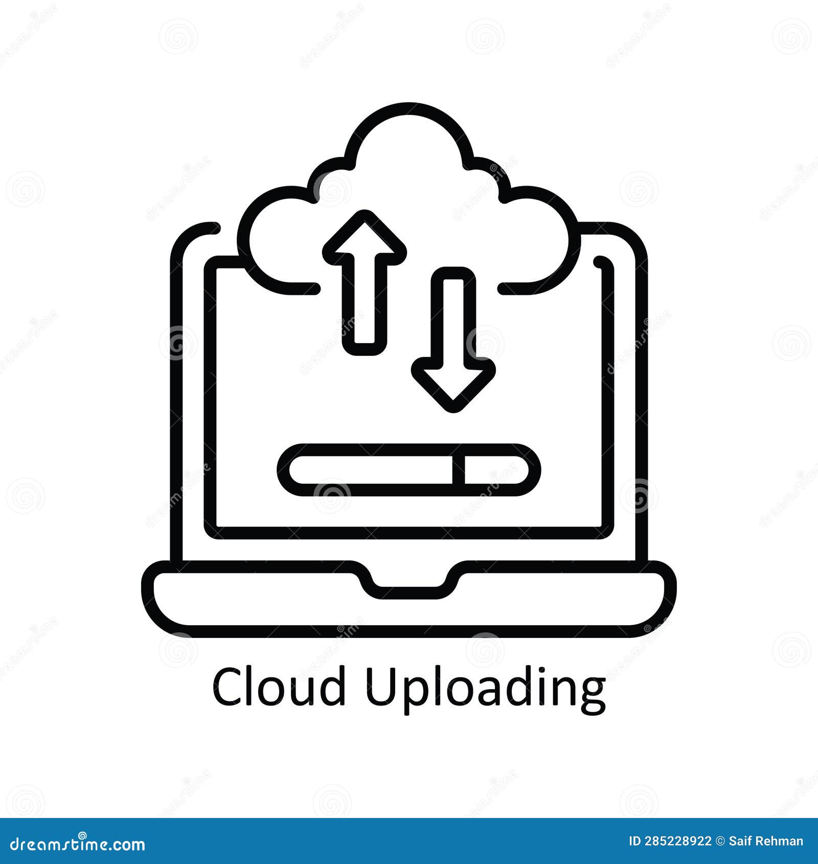Cloud Uploading Vector Outline Icon Design Illustration. Product ...