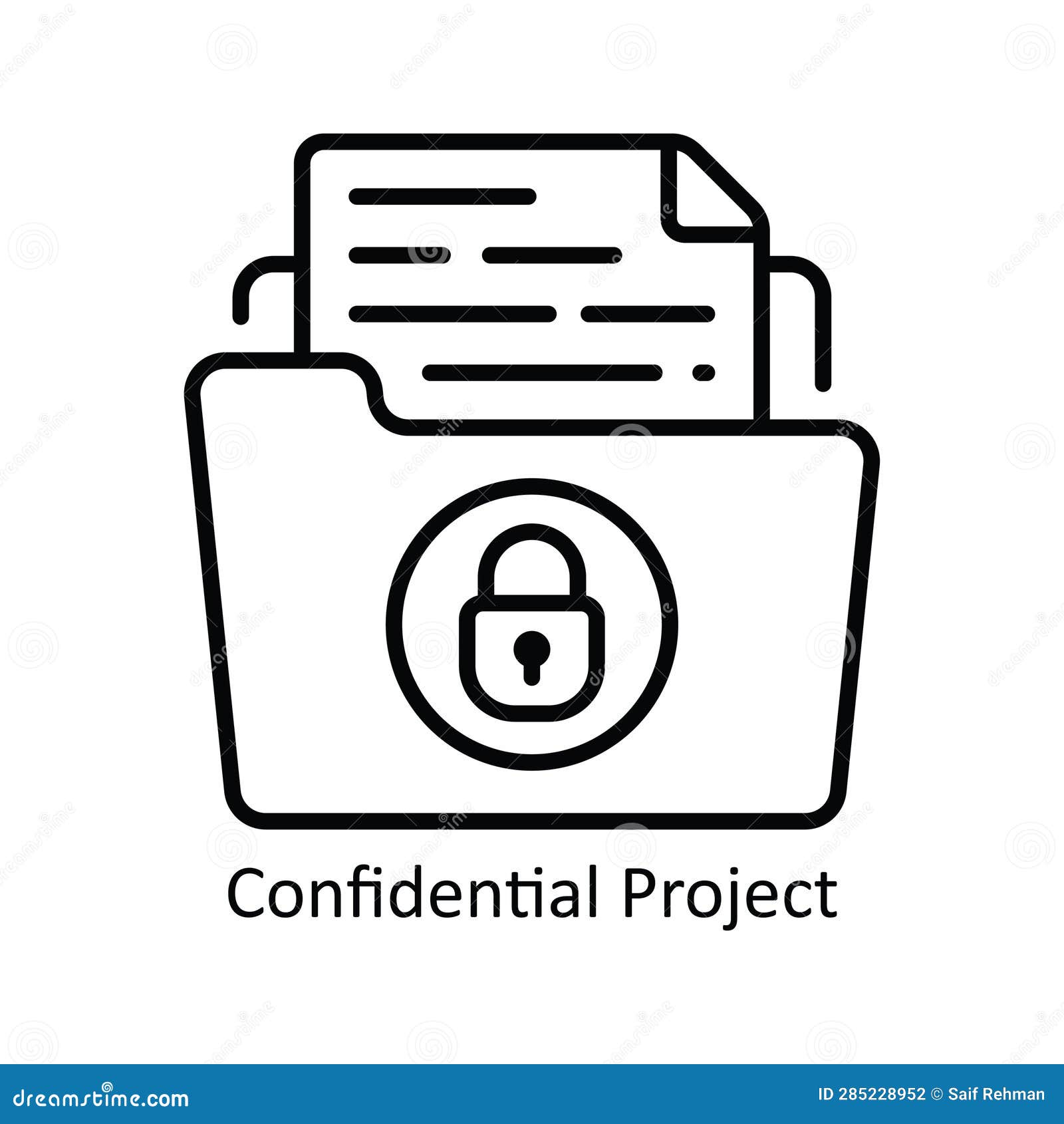 Confidential Project Vector Outline Icon Design Illustration. Product ...