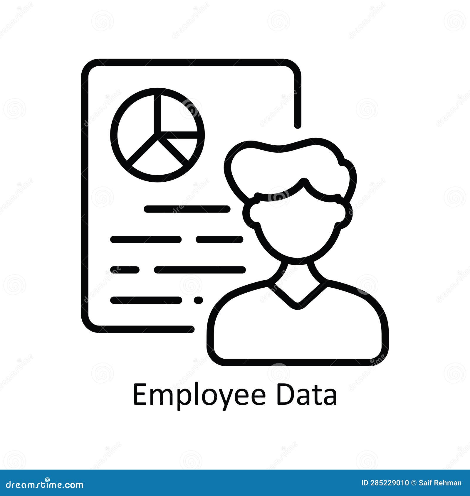 Employee Data Vector Outline Icon Design Illustration. Product ...