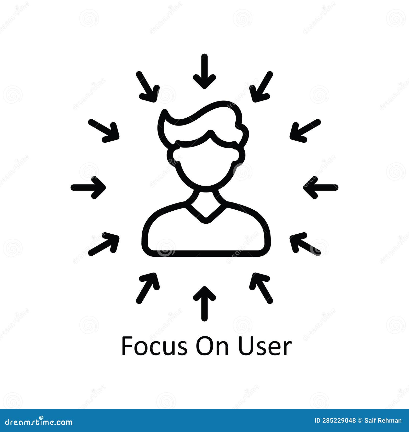 Focus on User Vector Outline Icon Design Illustration. Product ...