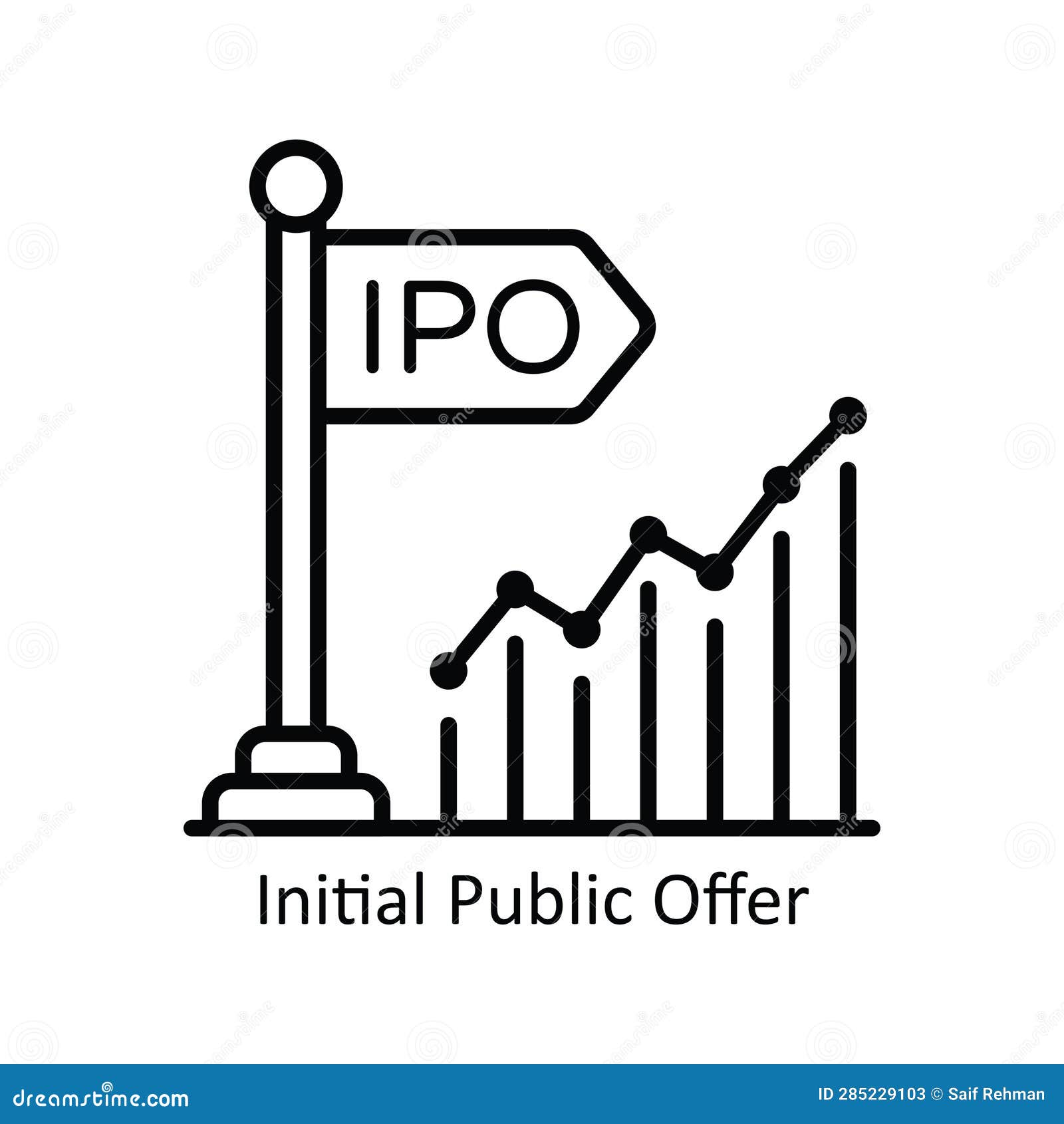 Initial Public Offer Vector Outline Icon Design Illustration. Product ...
