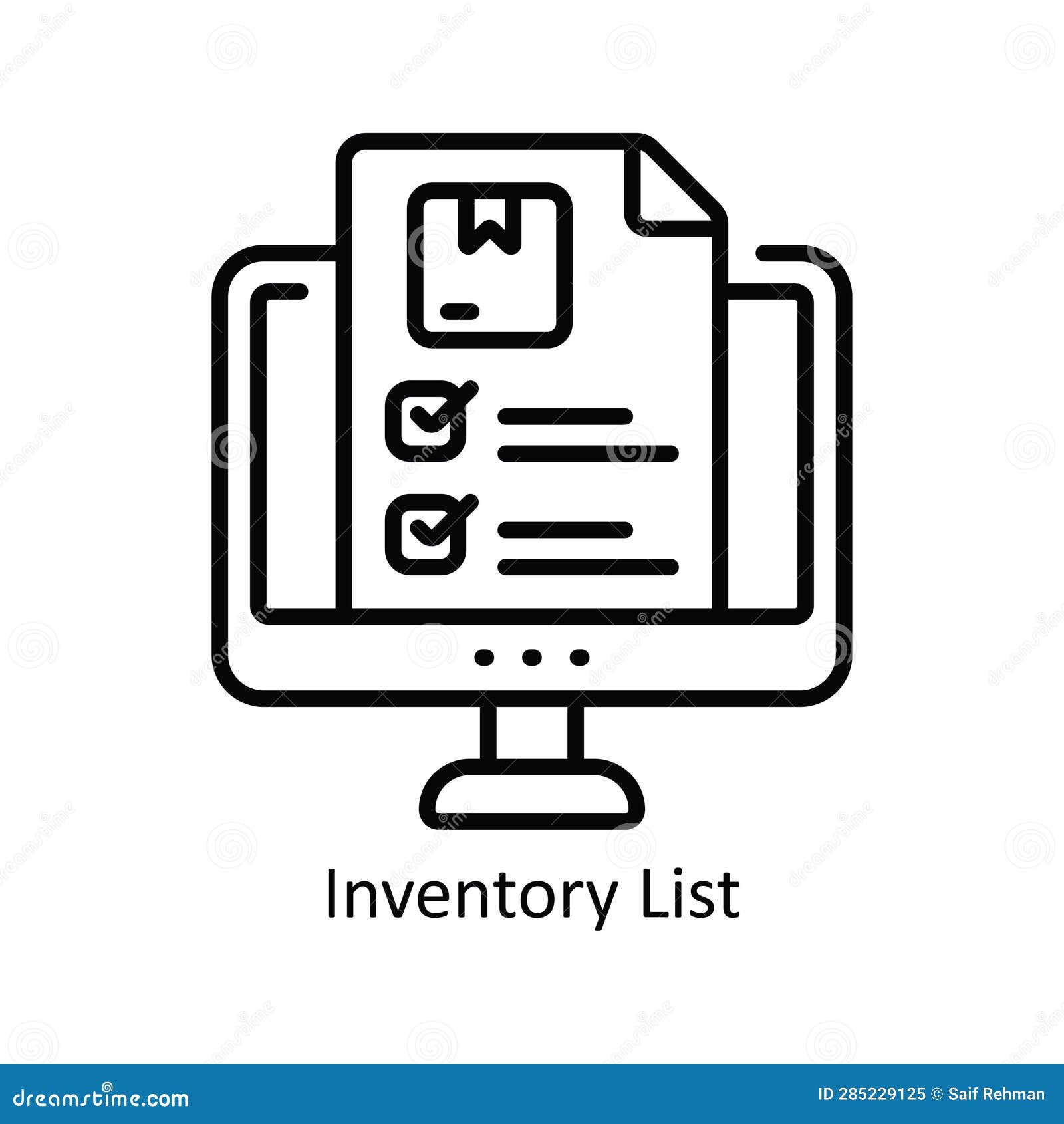 Inventory List Vector Outline Icon Design Illustration. Product ...