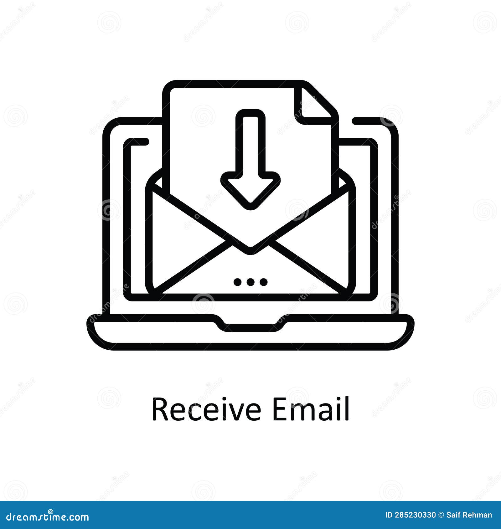 Receive Email Vector Outline Icon Design Illustration. Product ...
