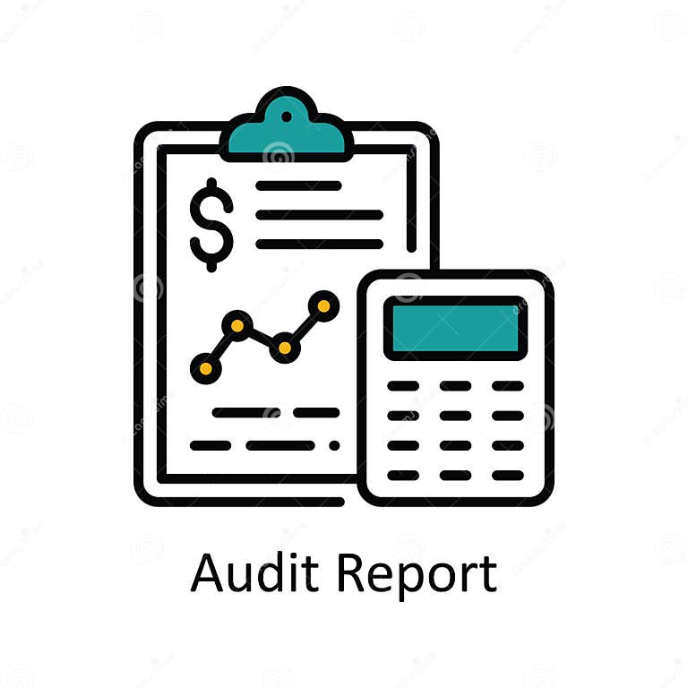 Audit Report Vector Fill Outline Icon Design Illustration. Smart ...