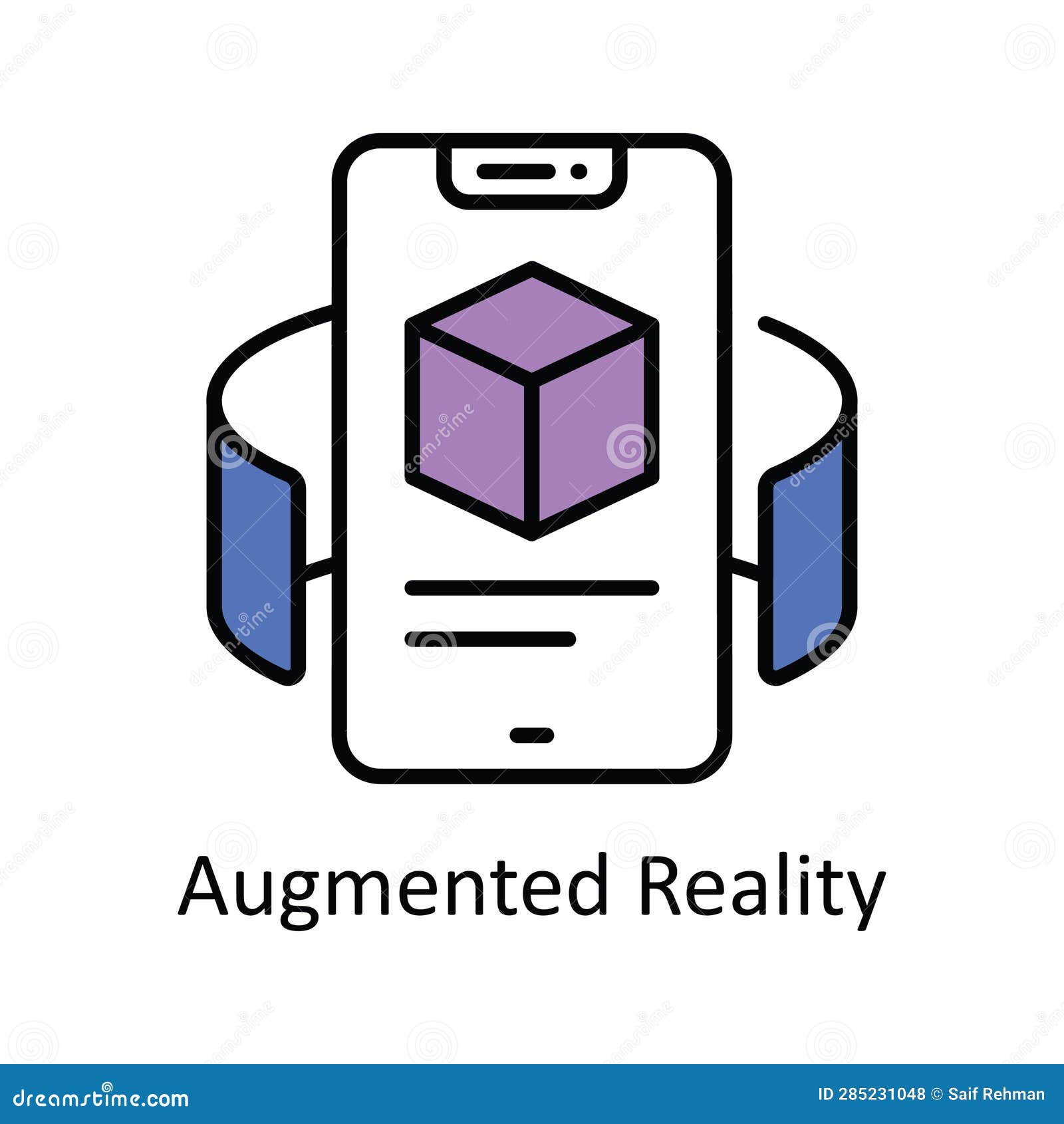 Augmented Reality Vector Fill Outline Icon Design Illustration. Smart ...