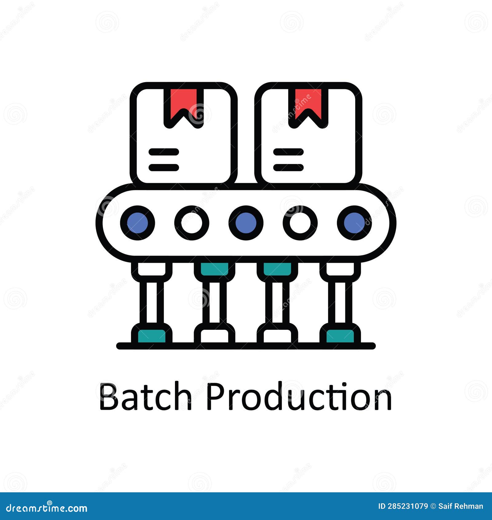 Batch Production Vector Fill Outline Icon Design Illustration. Smart ...