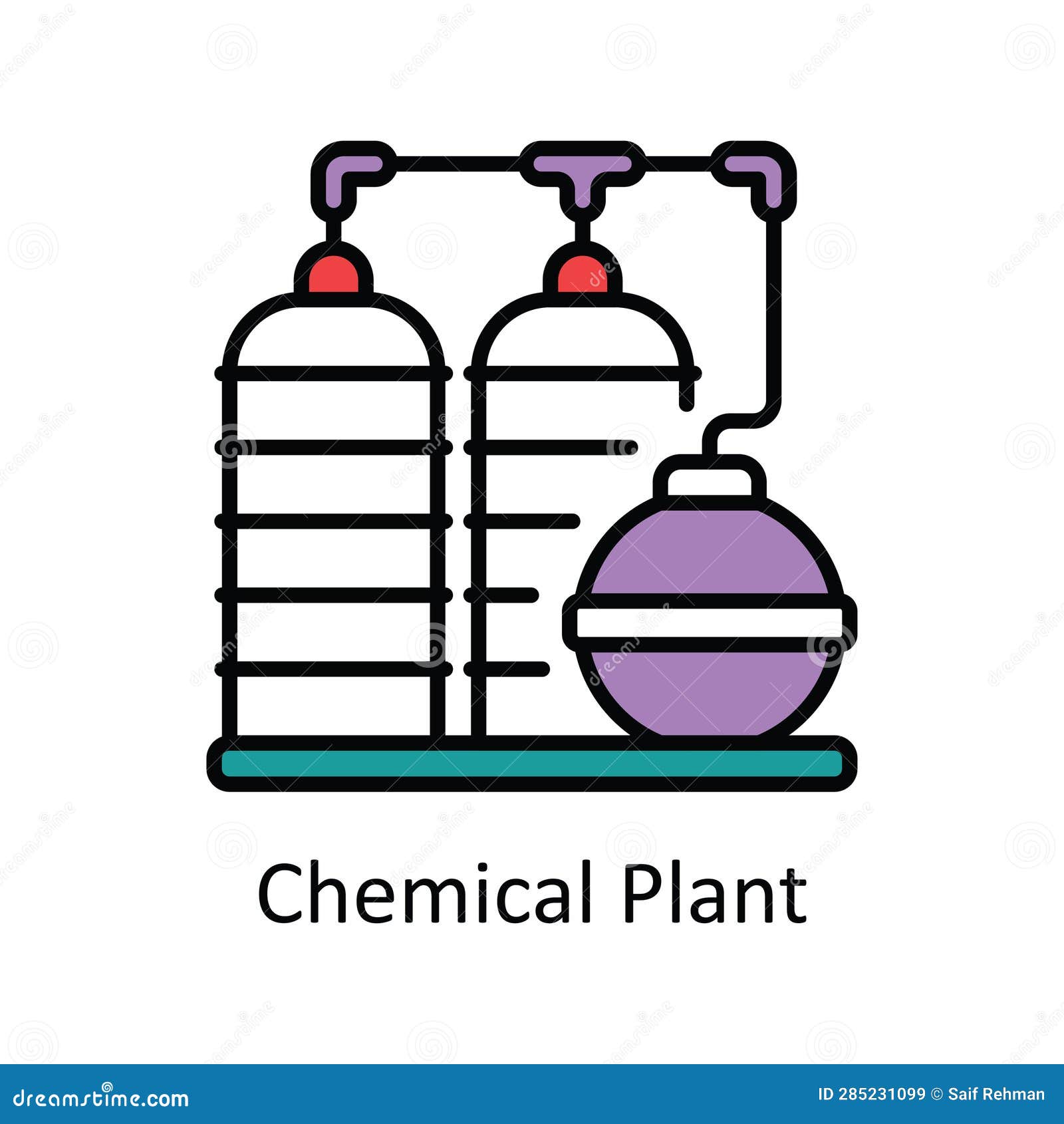 Chemical Plant Vector Fill Outline Icon Design Illustration. Smart ...