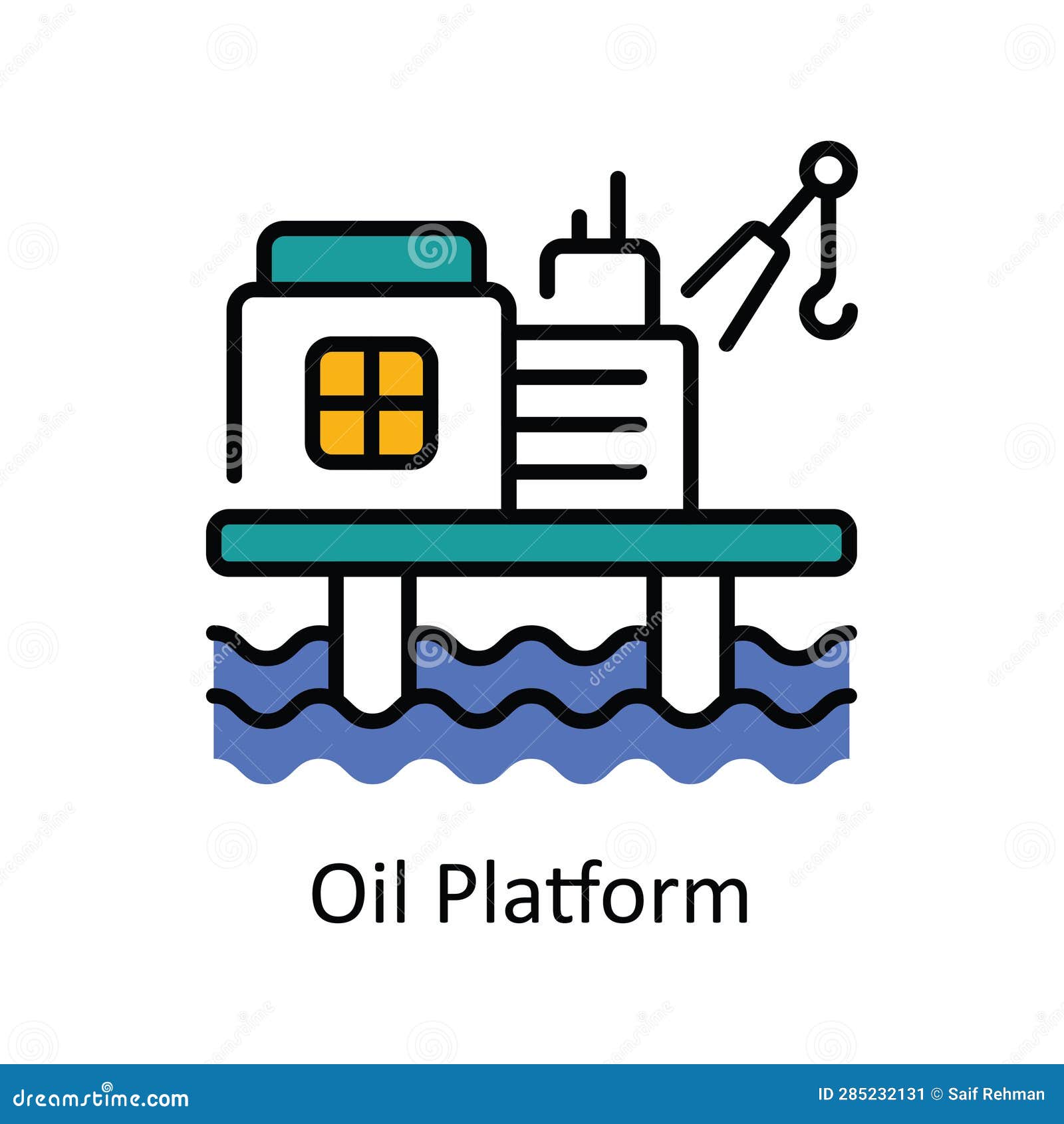 Oil Platform Vector Fill Outline Icon Design Illustration. Smart ...