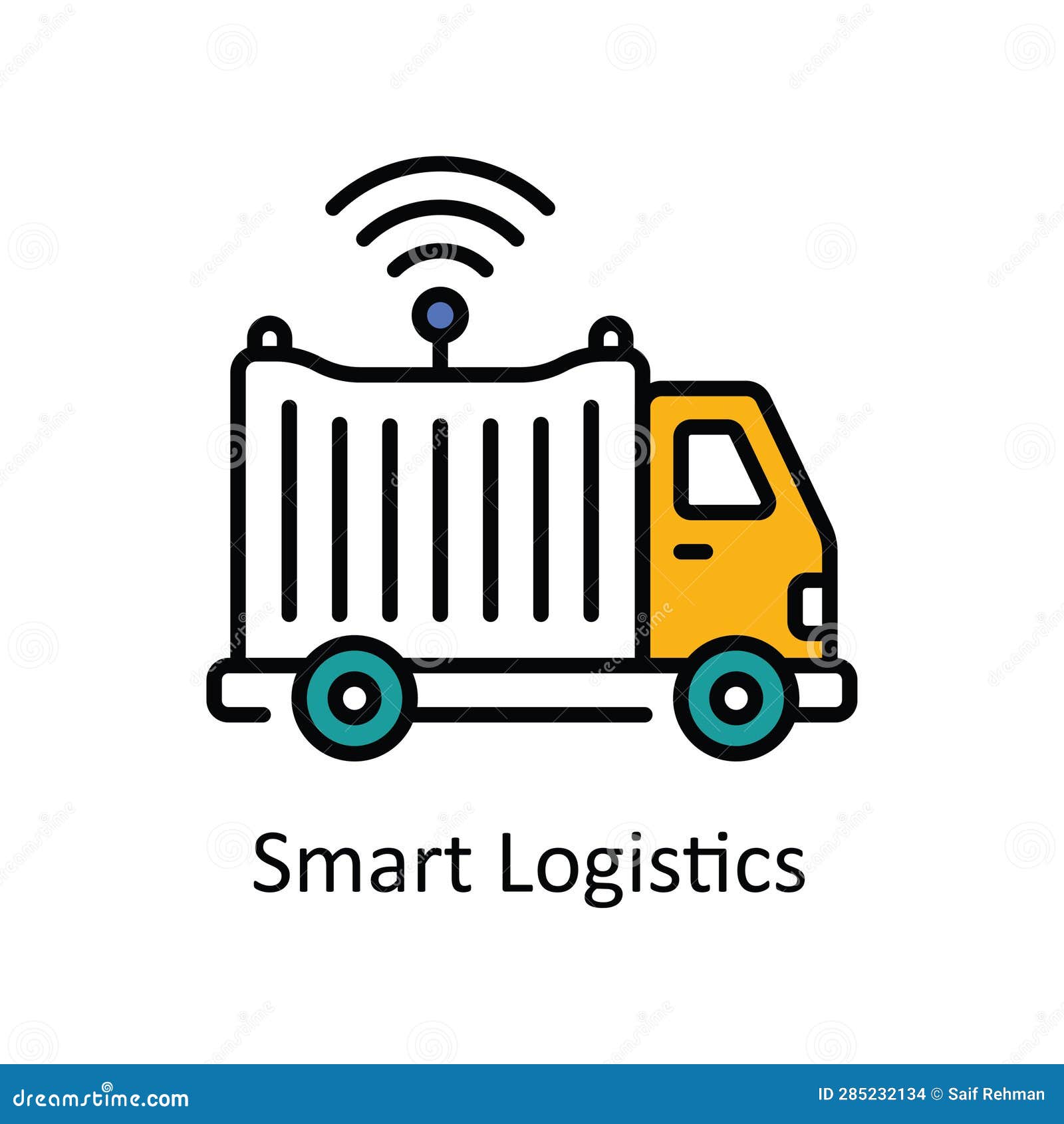 Smart Logistics Vector Fill Outline Icon Design Illustration. Smart ...