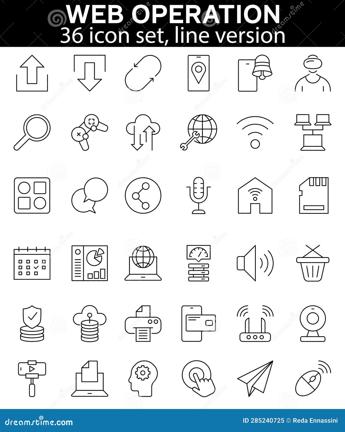 Web operation icon set stock vector. Illustration of datum - 285240725