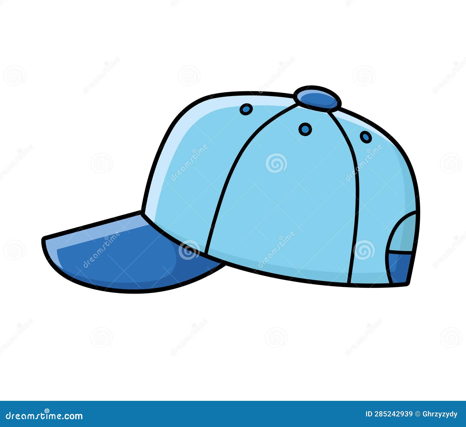 Blue baseball cap stock vector. Illustration of cartoon - 285242939