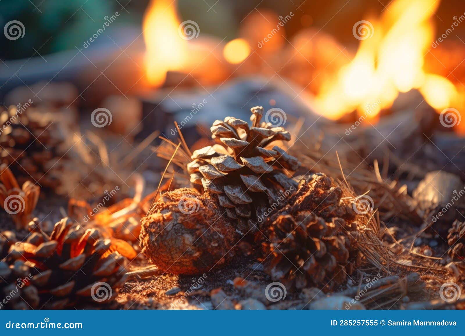 Fire Cones, Pinecone. Hand Drawn Illustration. | CartoonDealer.com ...