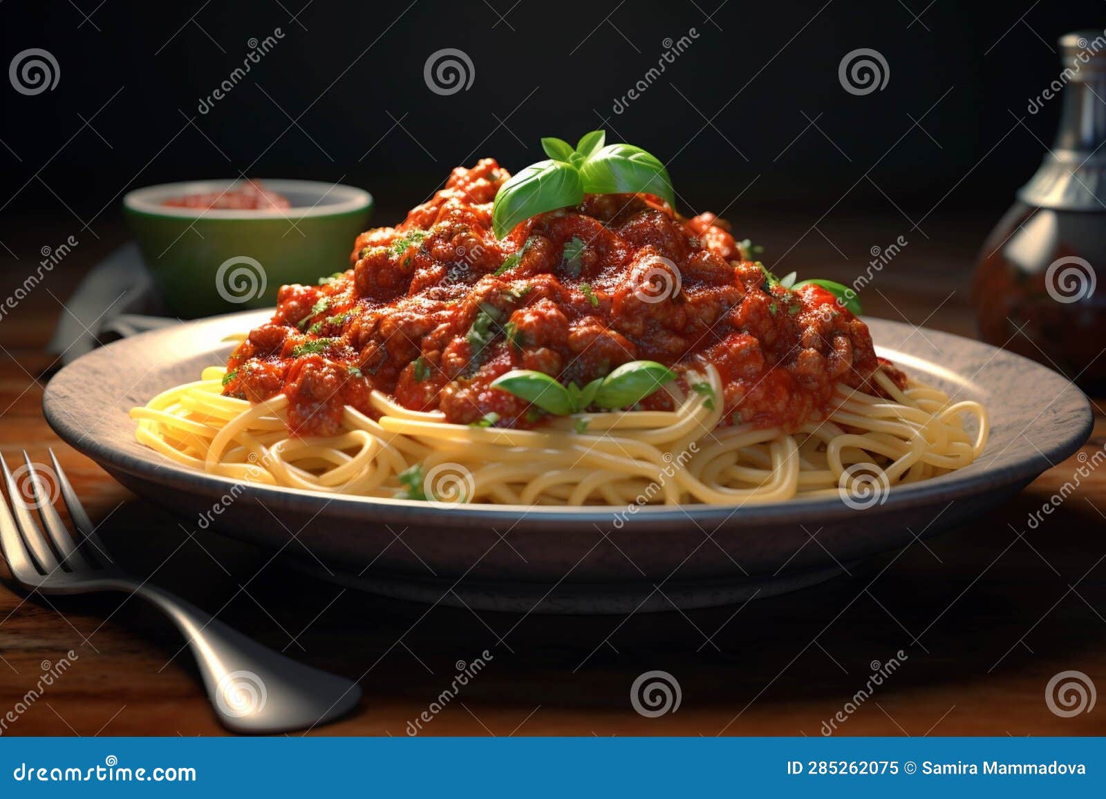 Spaghetti Bolognese with Tomato Sauce Stock Illustration - Illustration ...