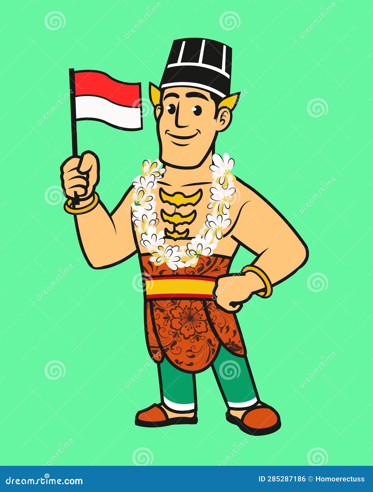 Indonesian Native Mid Java Tribe Man and Woman in Traditional Costume ...