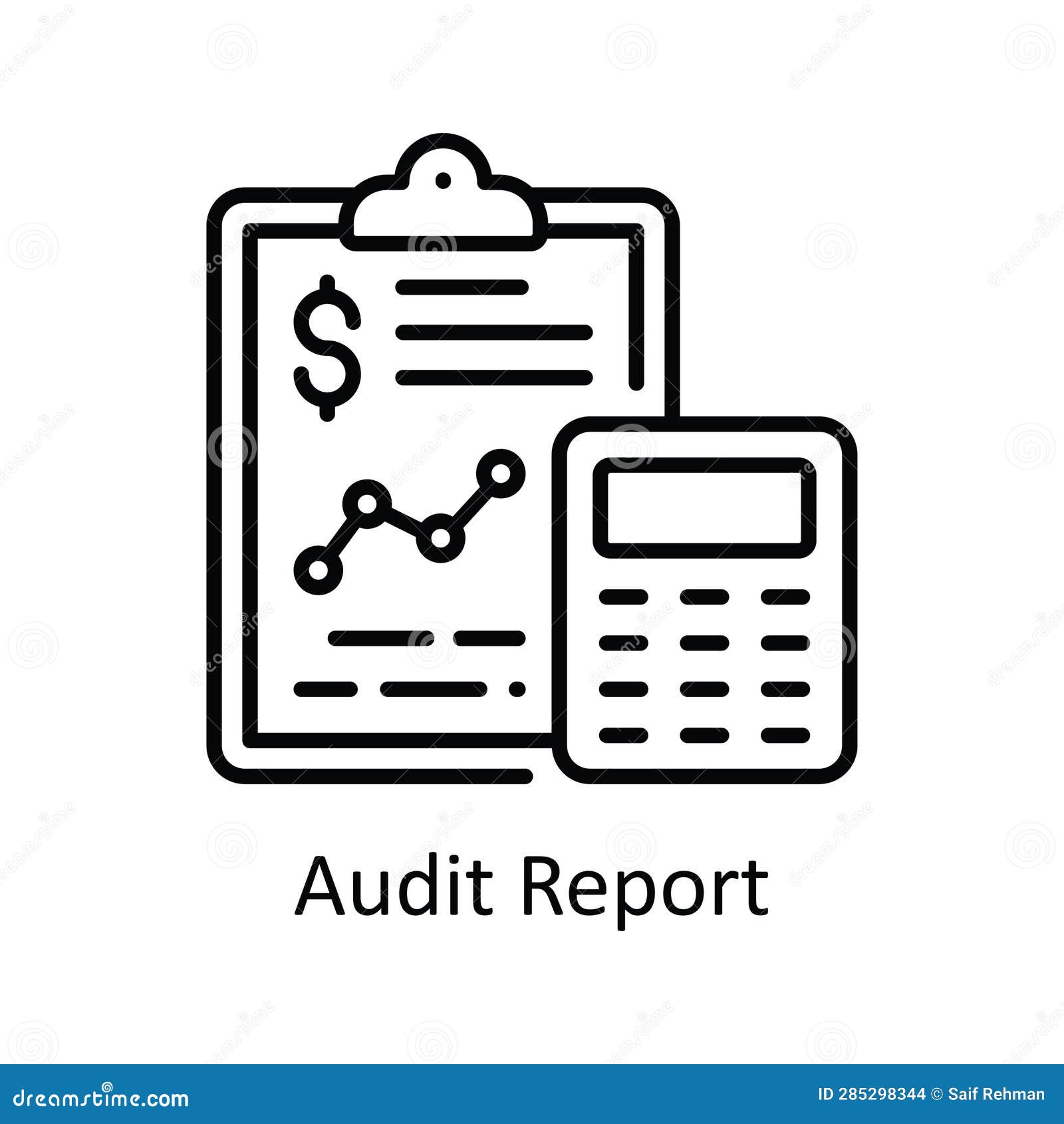 Audit Report Vector Outline Icon Design Illustration. Smart Industries ...