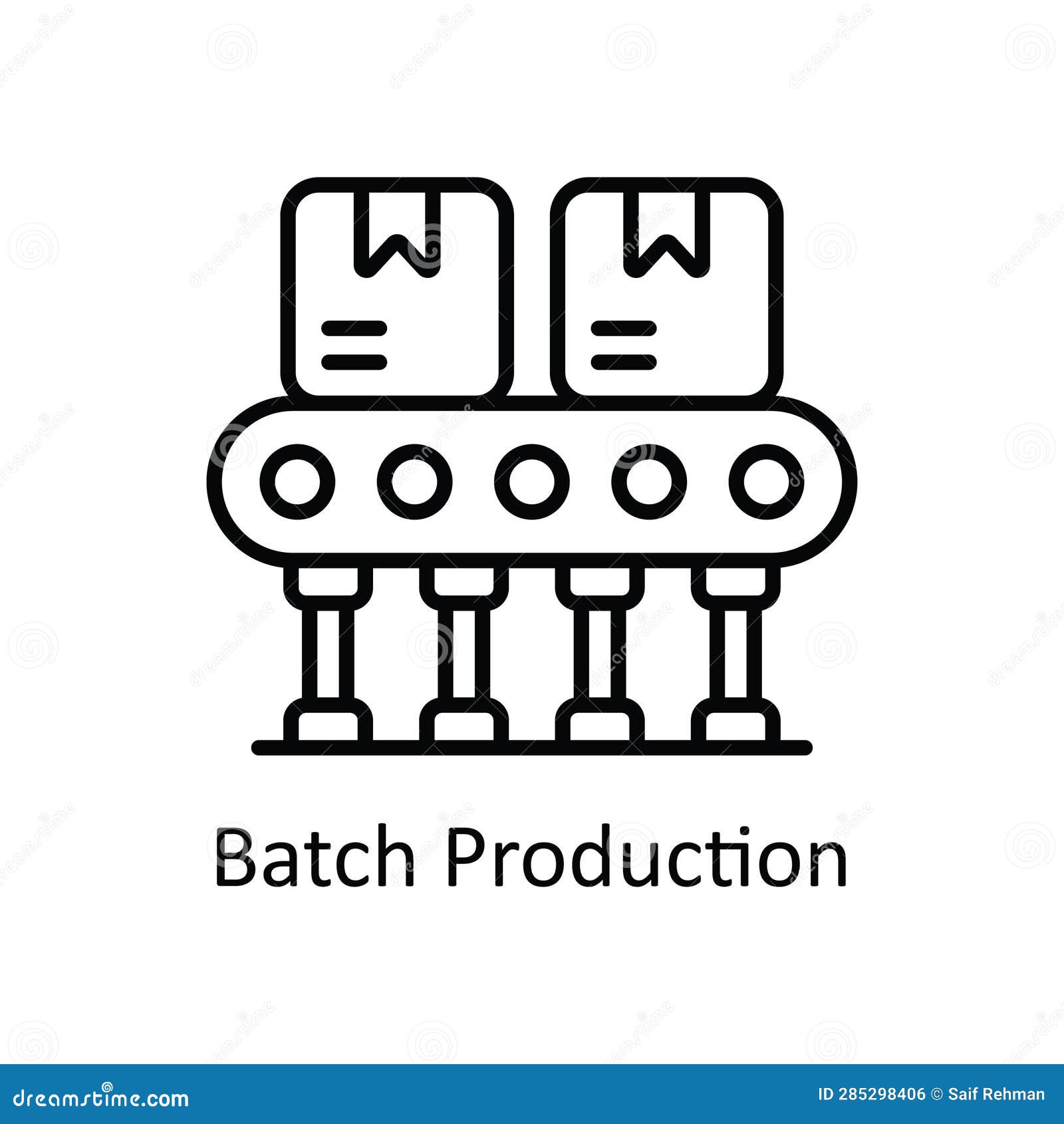 Batch Production Vector Outline Icon Design Illustration. Smart ...