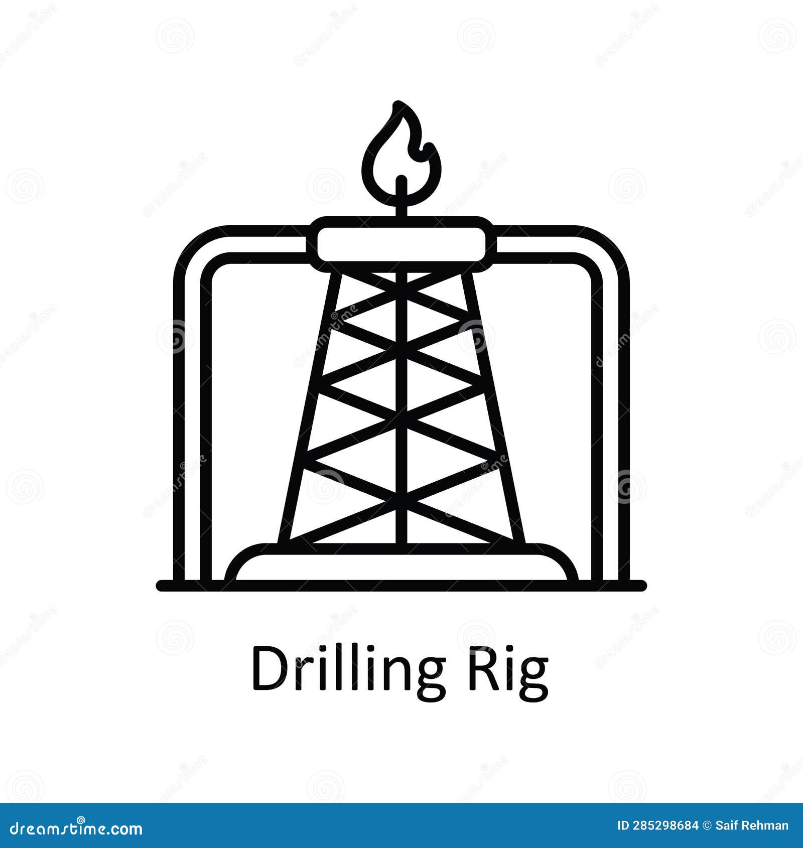 Drilling Rig Vector Outline Icon Design Illustration. Smart Industries ...