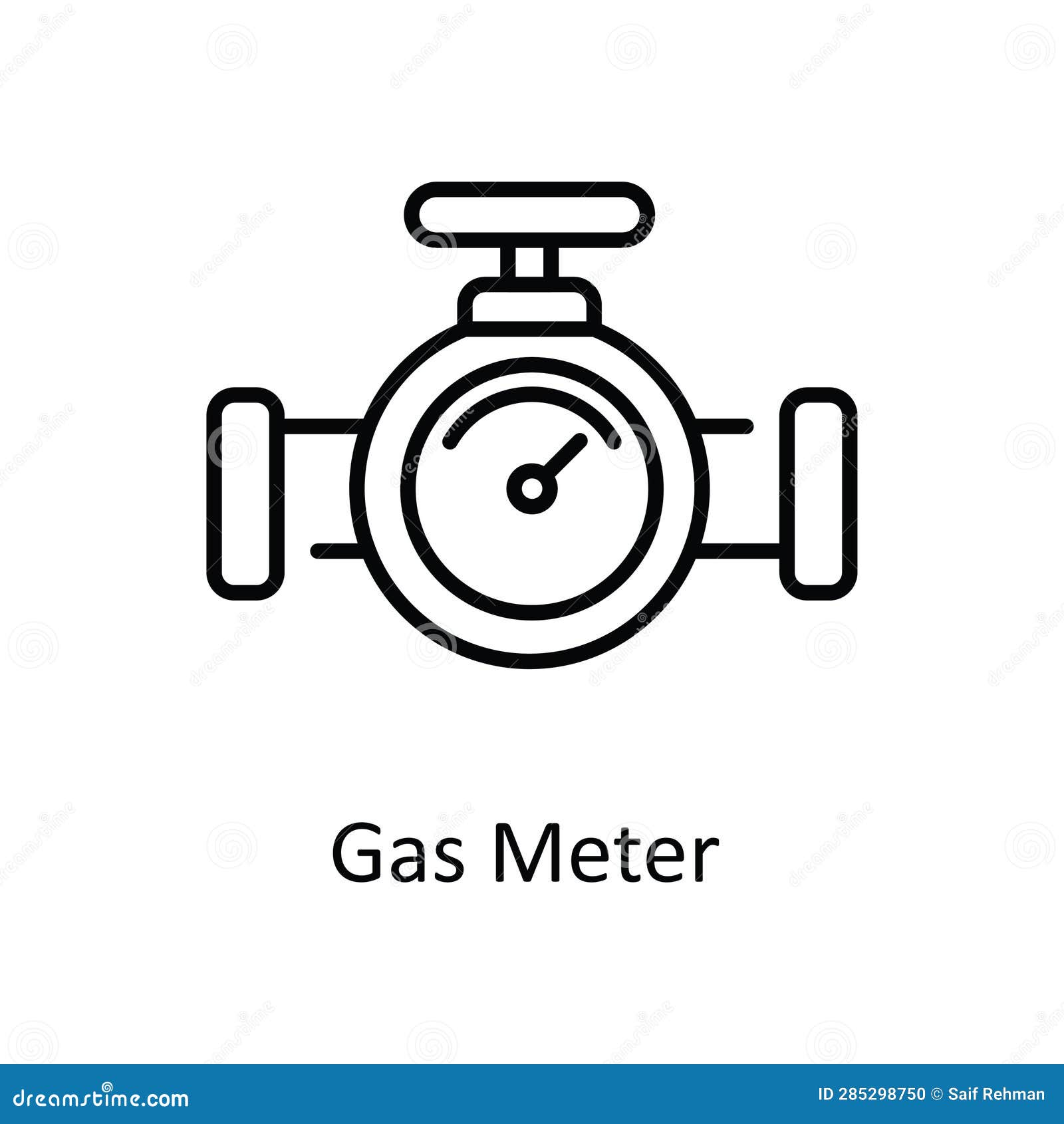 Gas Meter Vector Outline Icon Design Illustration. Smart Industries ...
