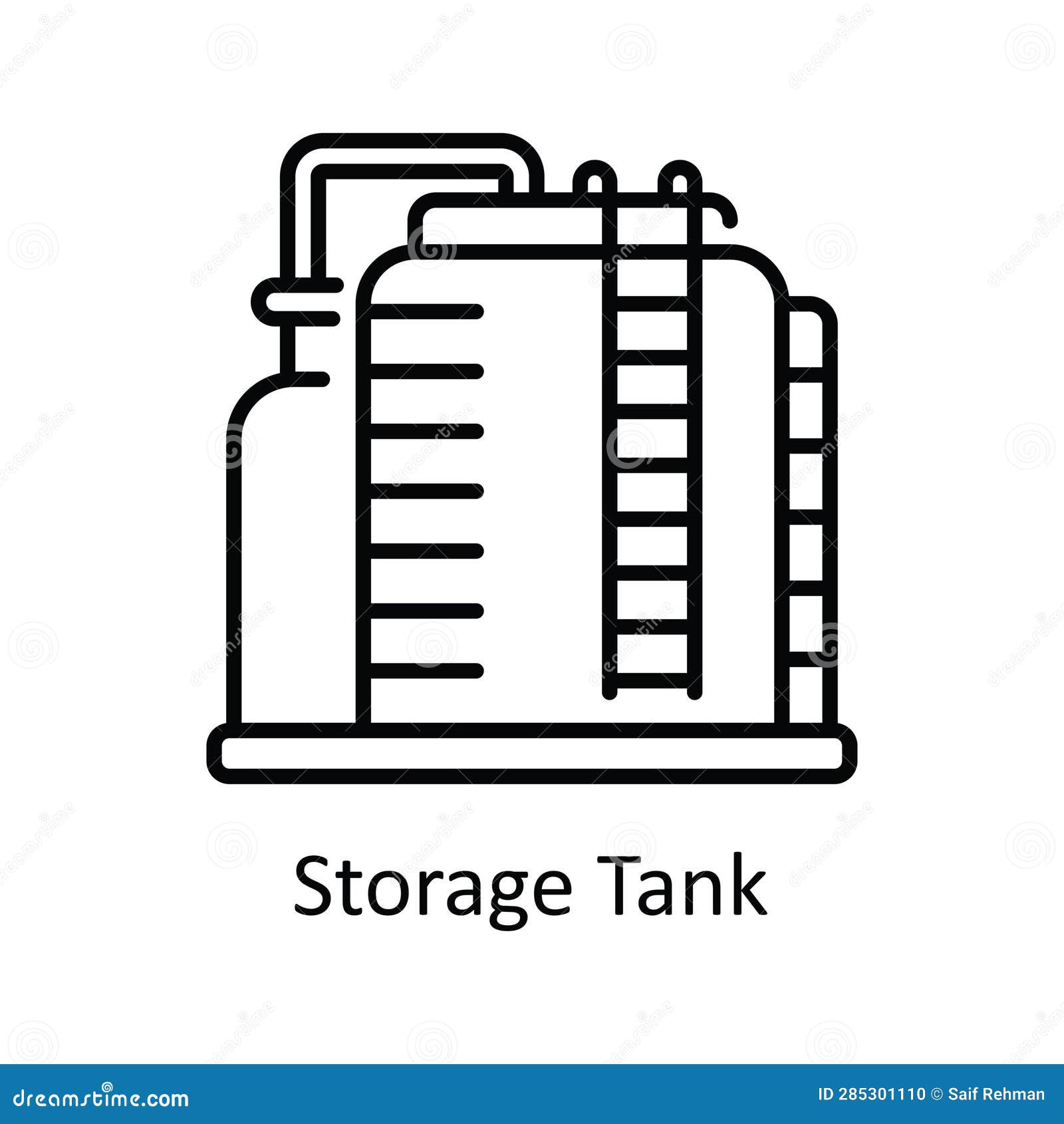 Storage Tank Vector Outline Icon Design Illustration. Smart Industries ...