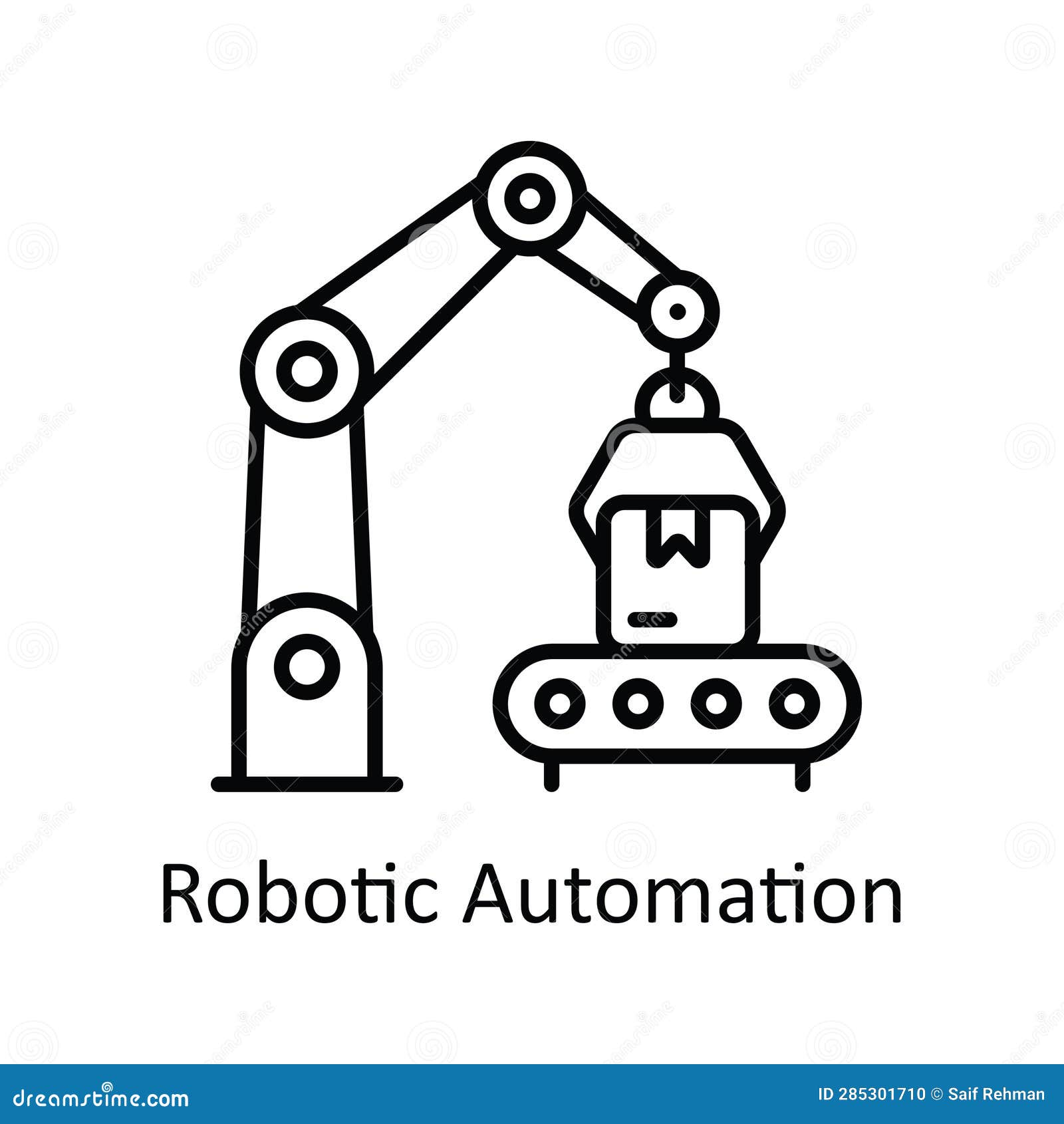Robotic Automation Vector Outline Icon Design Illustration. Smart ...