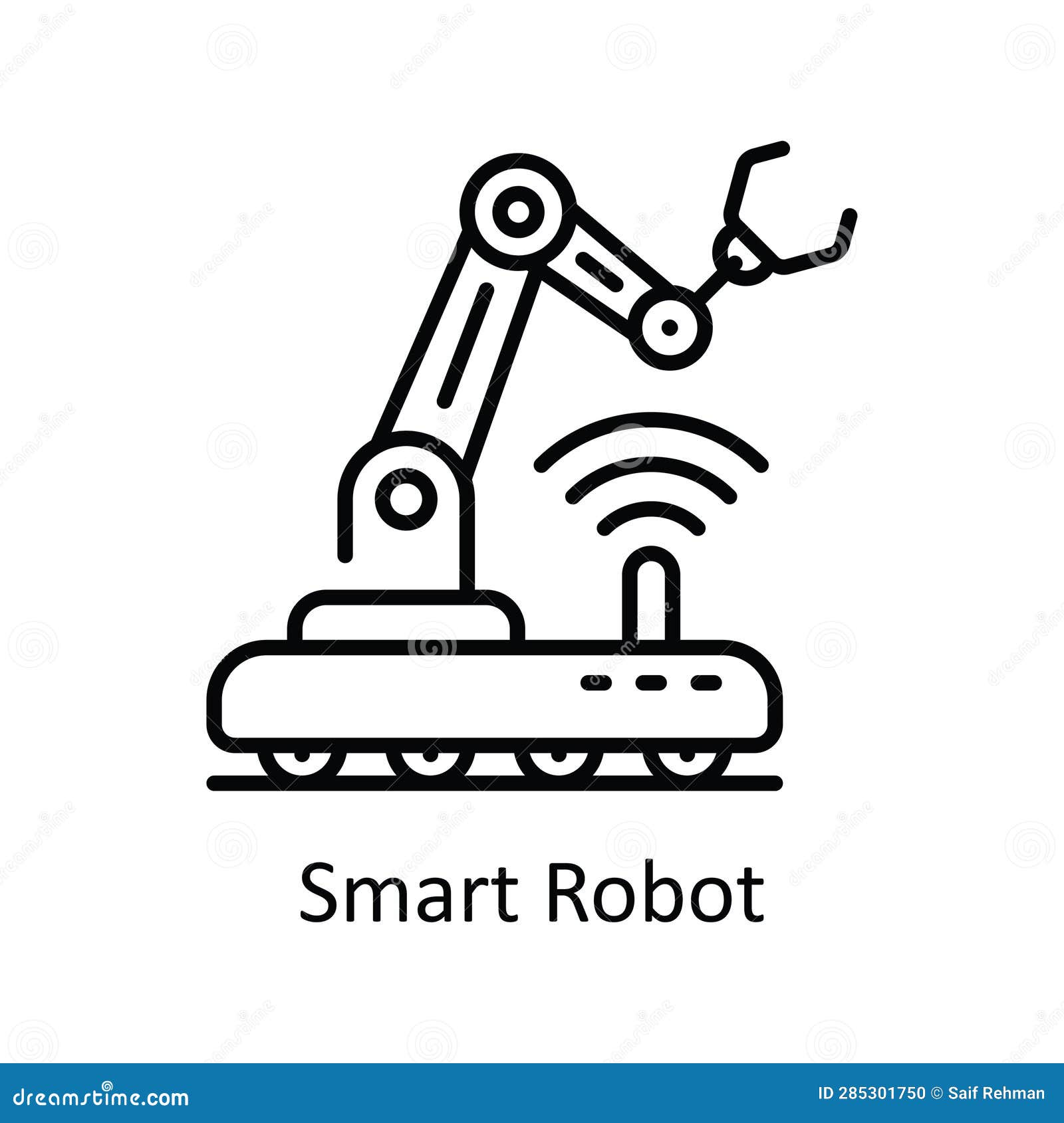 Smart Robot Vector Outline Icon Design Illustration. Smart Industries ...