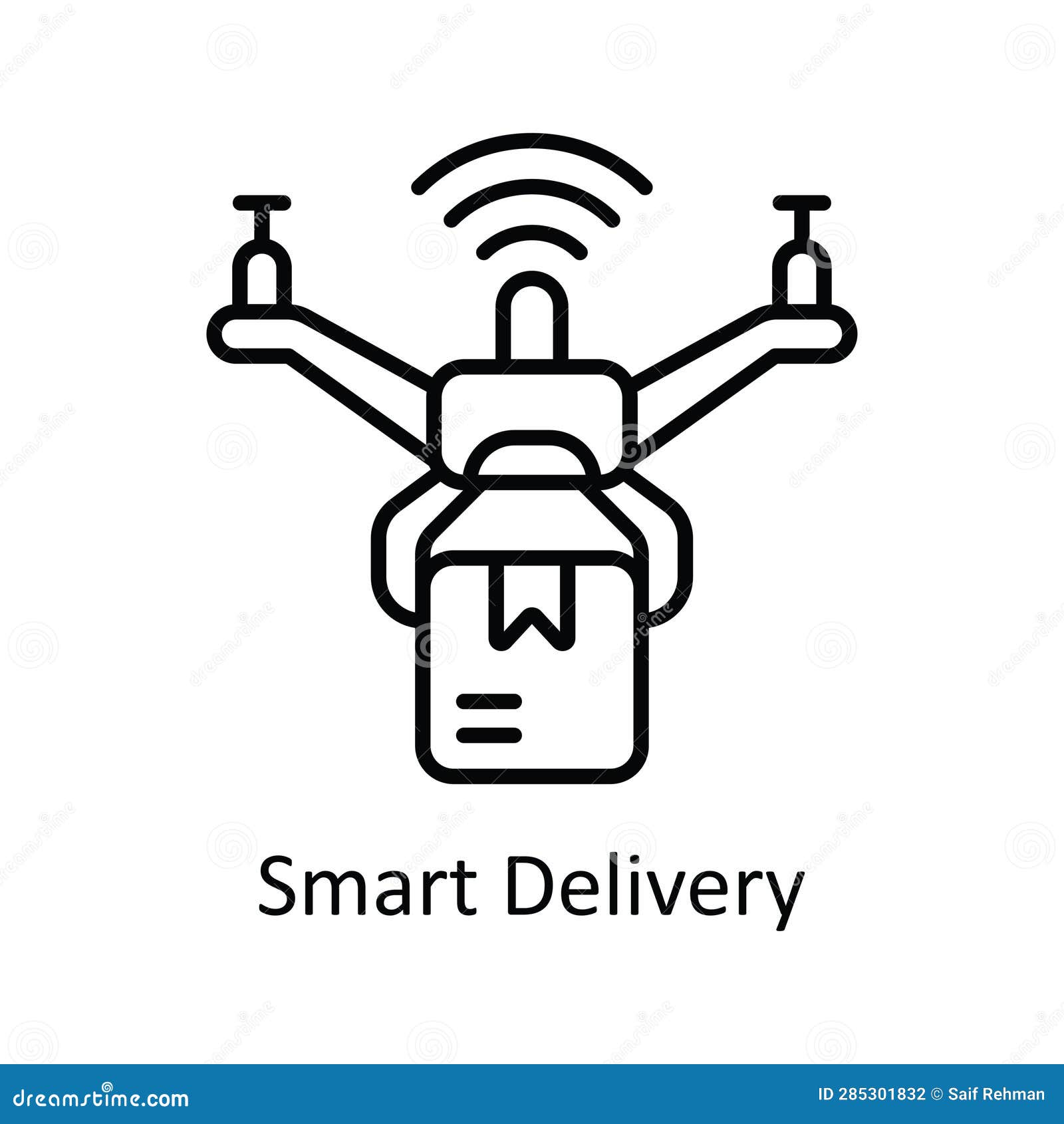 Smart Delivery Vector Outline Icon Design Illustration. Smart ...
