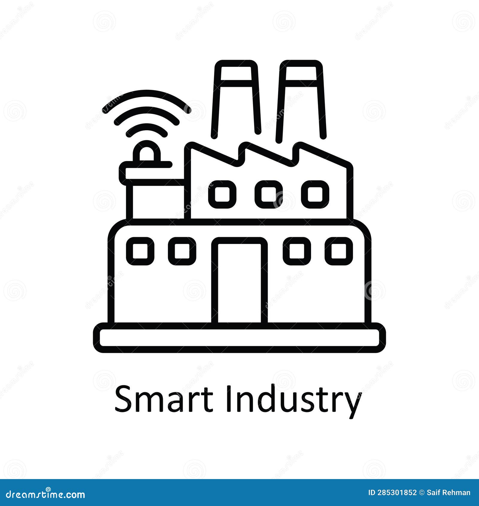 Smart Industry Vector Outline Icon Design Illustration. Smart ...