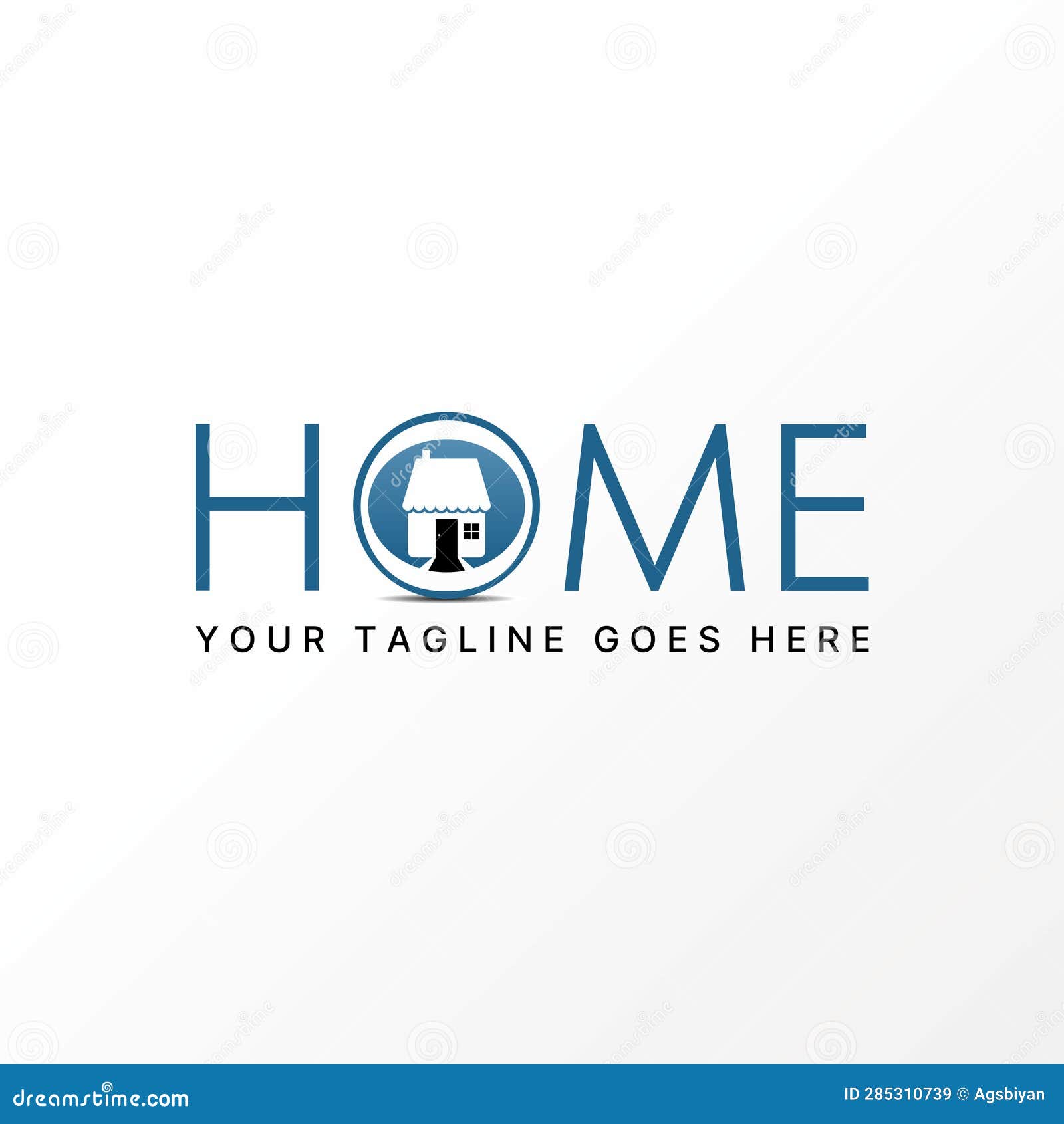 Letter Word HOME Font with House Inside. Related To Typography Property ...