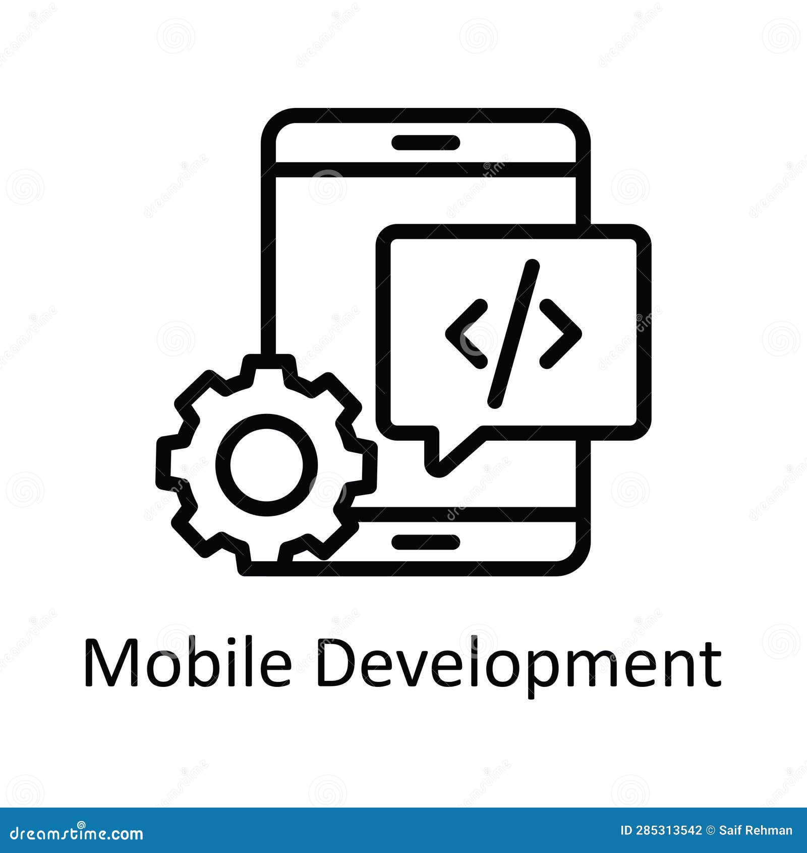 Mobile Development Vector Outline Icon Design Illustration. Creative ...