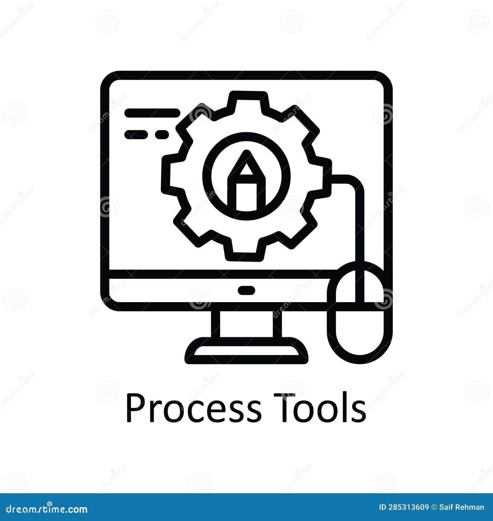 Process Tools Vector Outline Icon Design Illustration. Creative Process ...