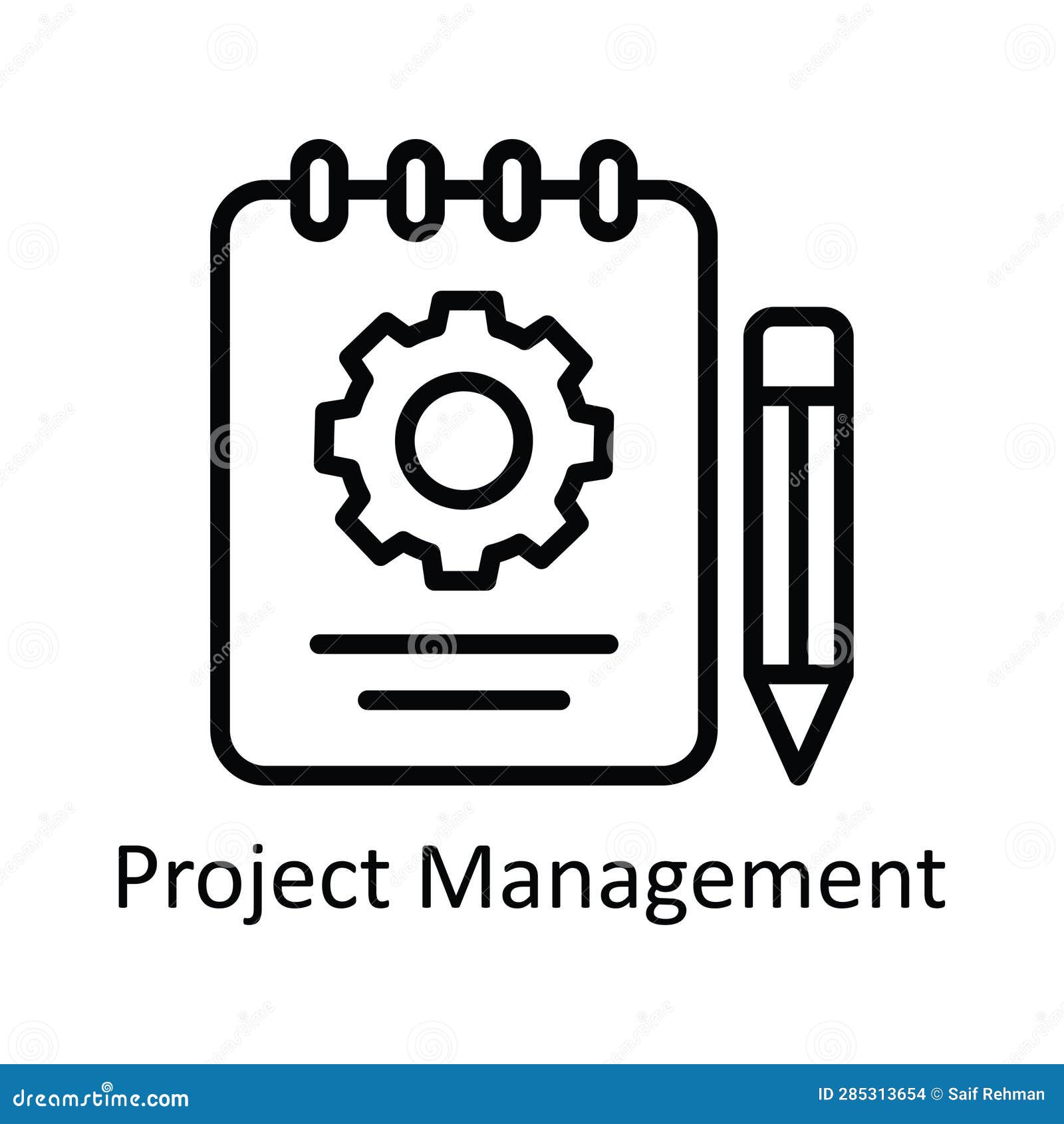 Project Management Vector Outline Icon Design Illustration. Creative ...