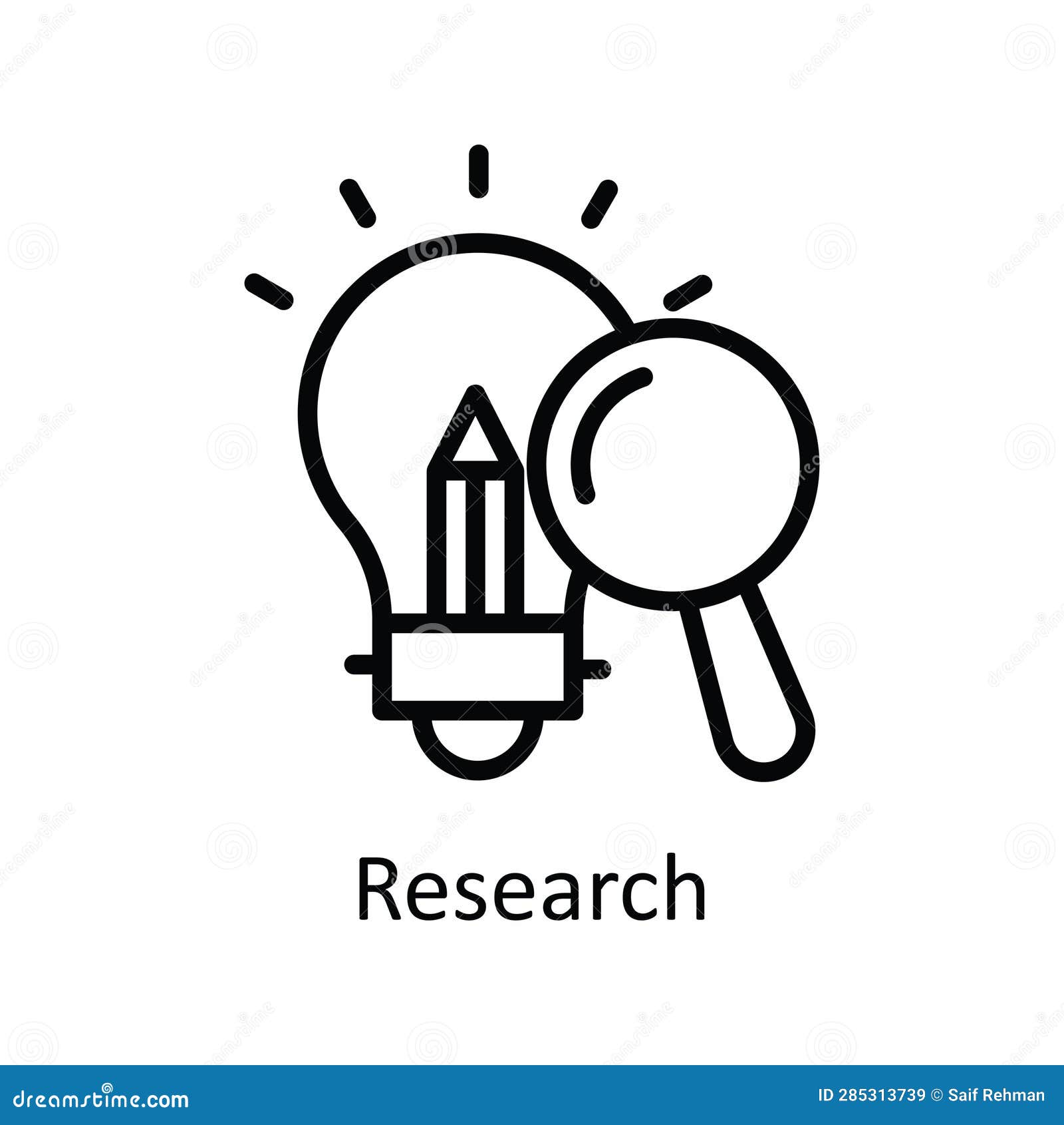 Research Vector Outline Icon Design Illustration. Creative Process ...