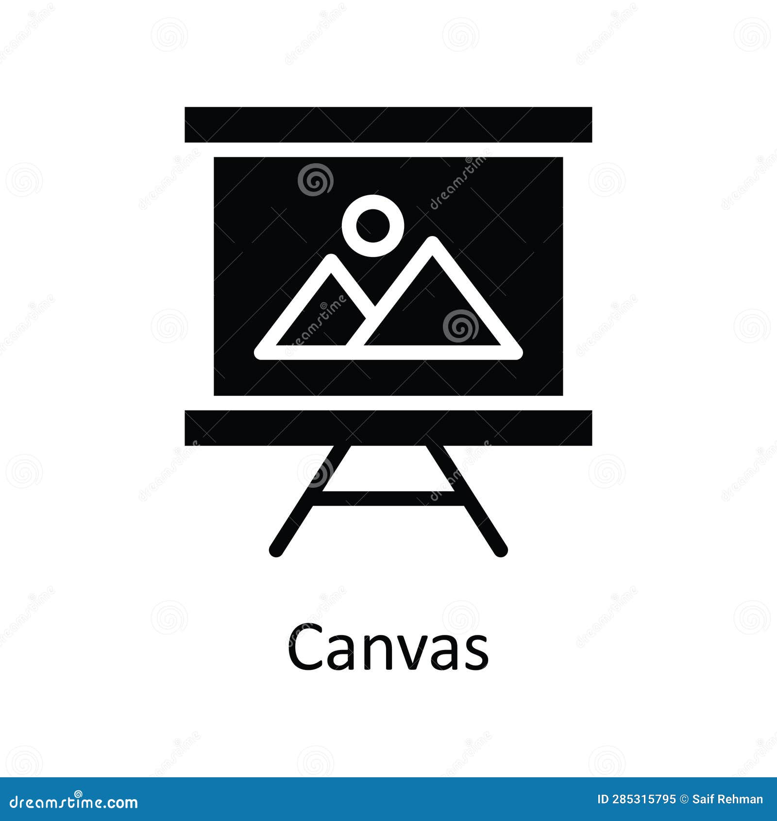 Canvas Vector Solid Icon Design Illustration. Creative Process Symbol ...