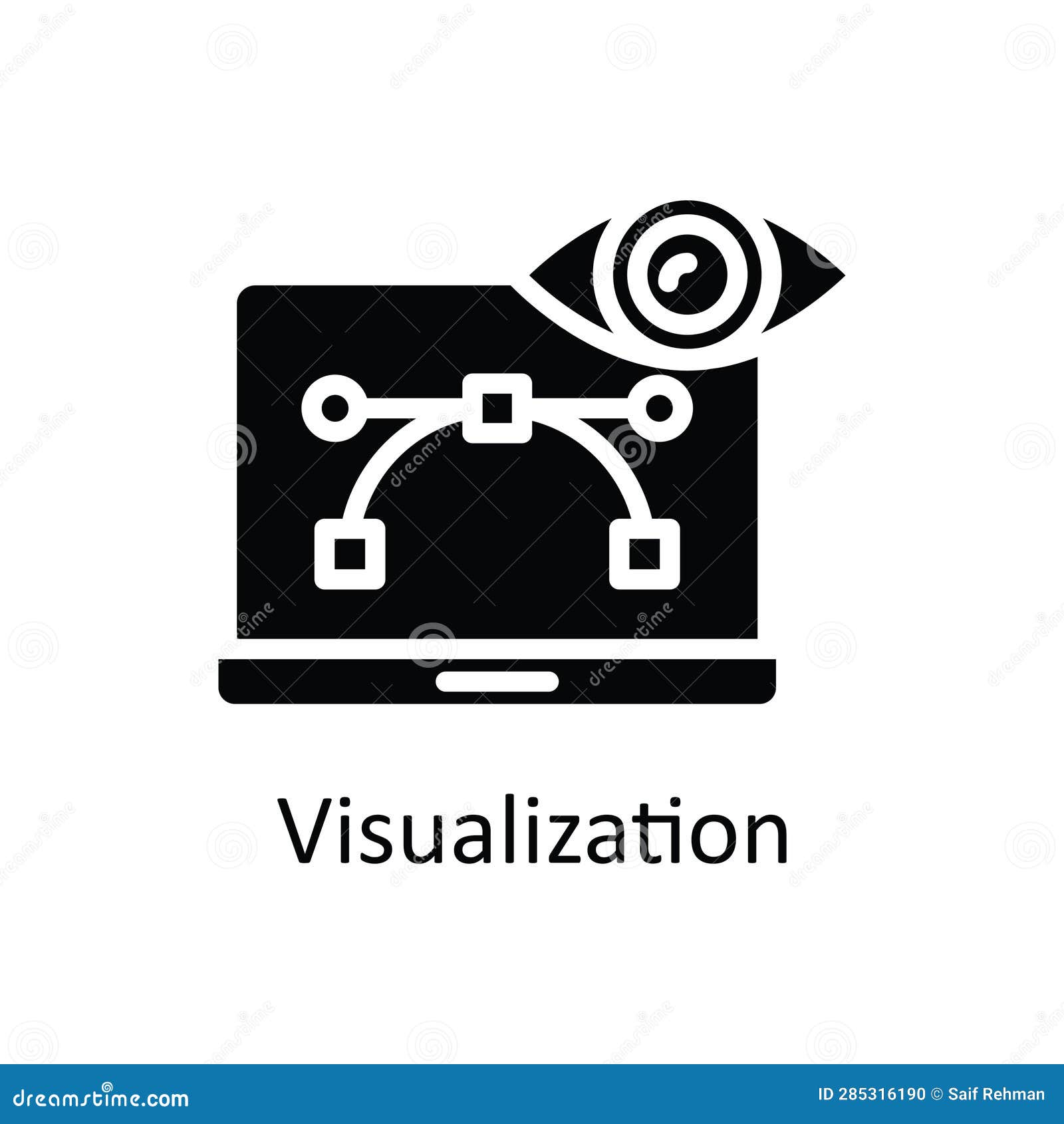 Visualization Vector Solid Icon Design Illustration. Creative Process ...