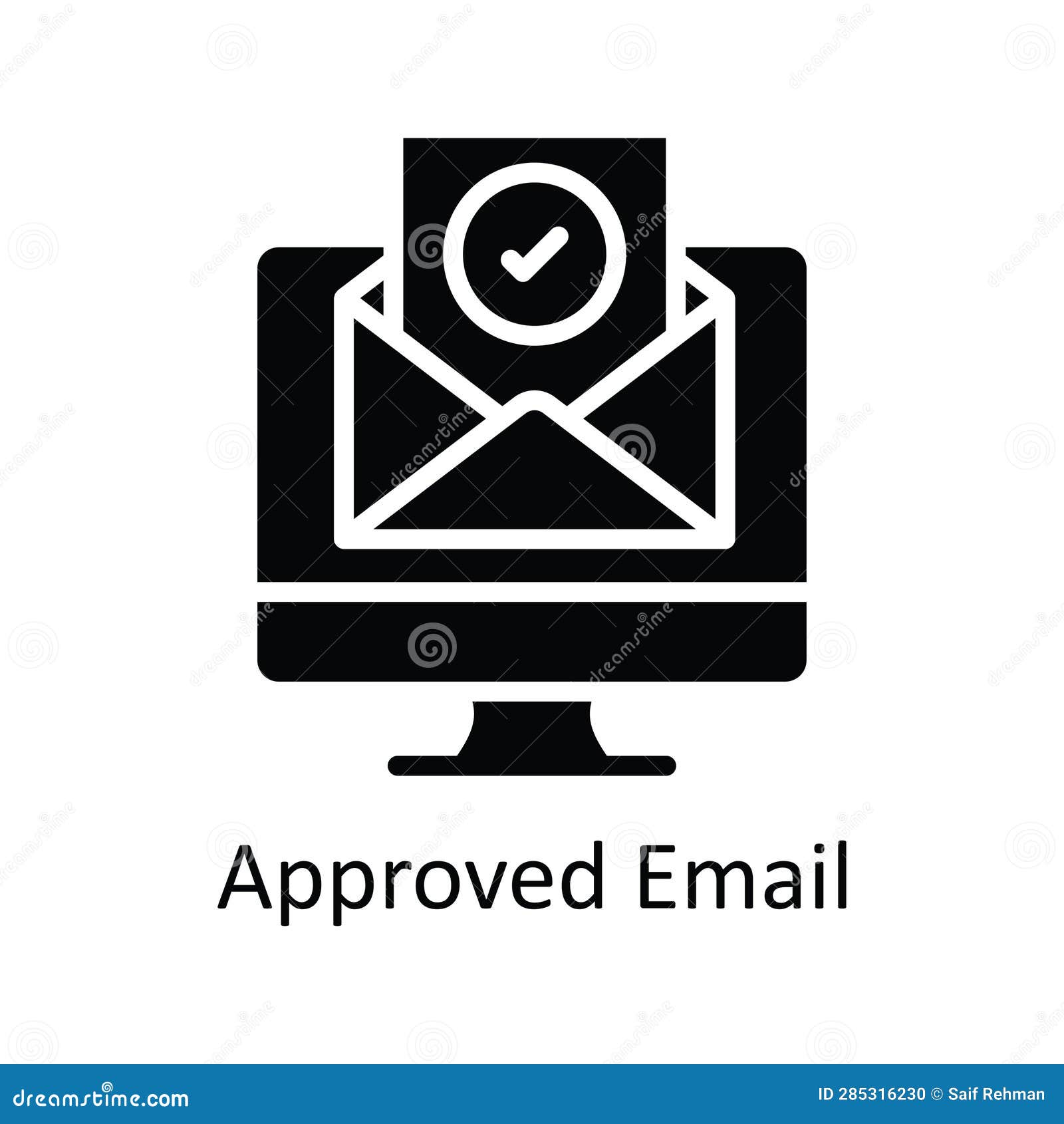 Approved Email Vector Solid Icon Design Illustration. Creative Process ...
