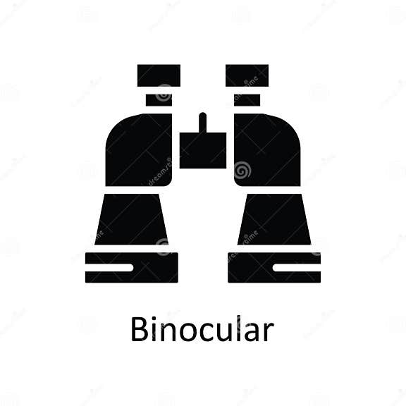 Binocular Vector Solid Icon Design Illustration. Creative Process Symbol on White Background EPS ...