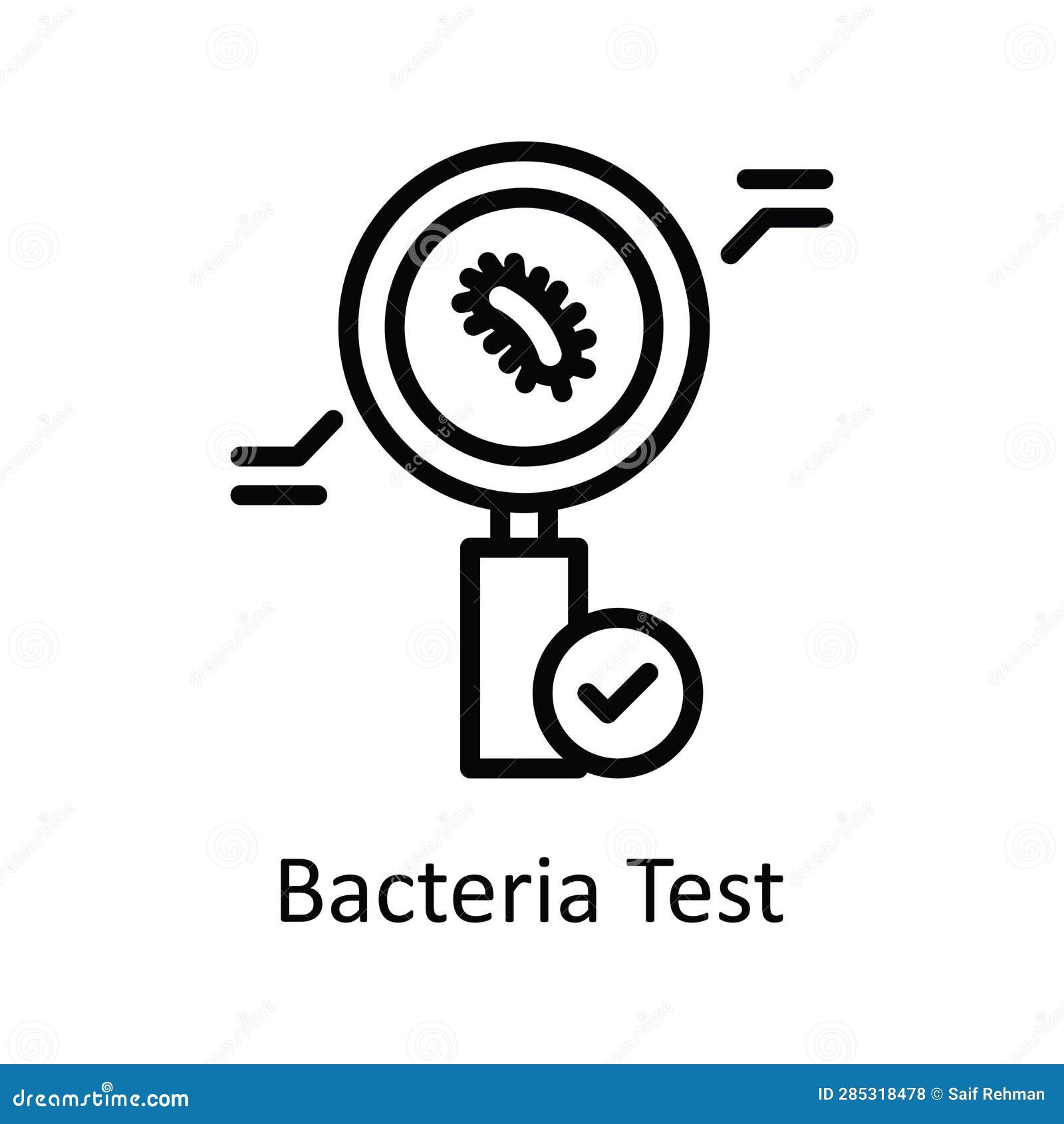 Bacteria Test Vector Outline Icon Design Illustration. Educational ...