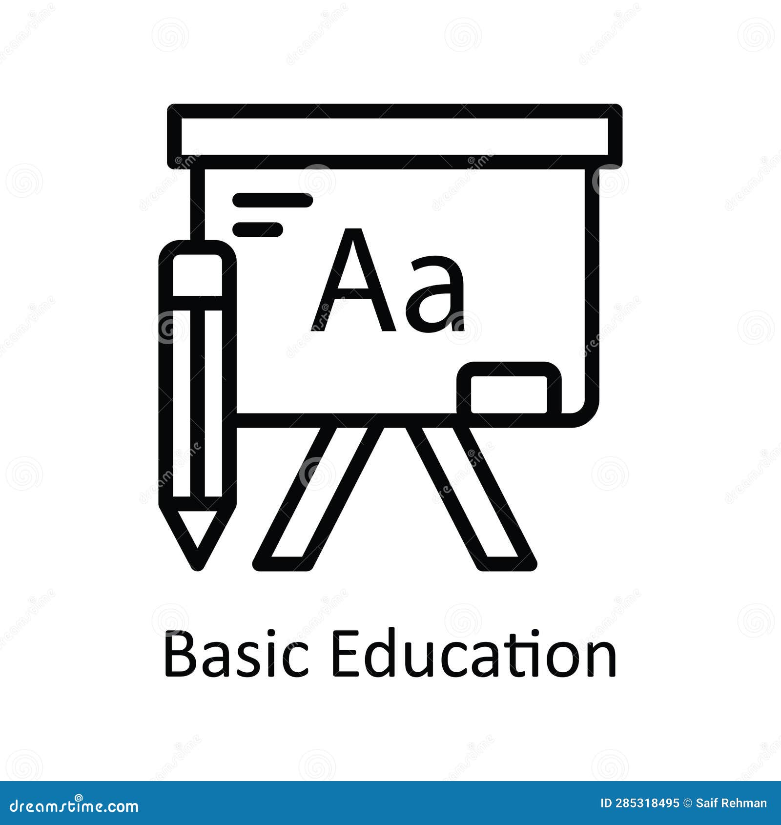 Basic Education Vector Outline Icon Design Illustration. Educational ...
