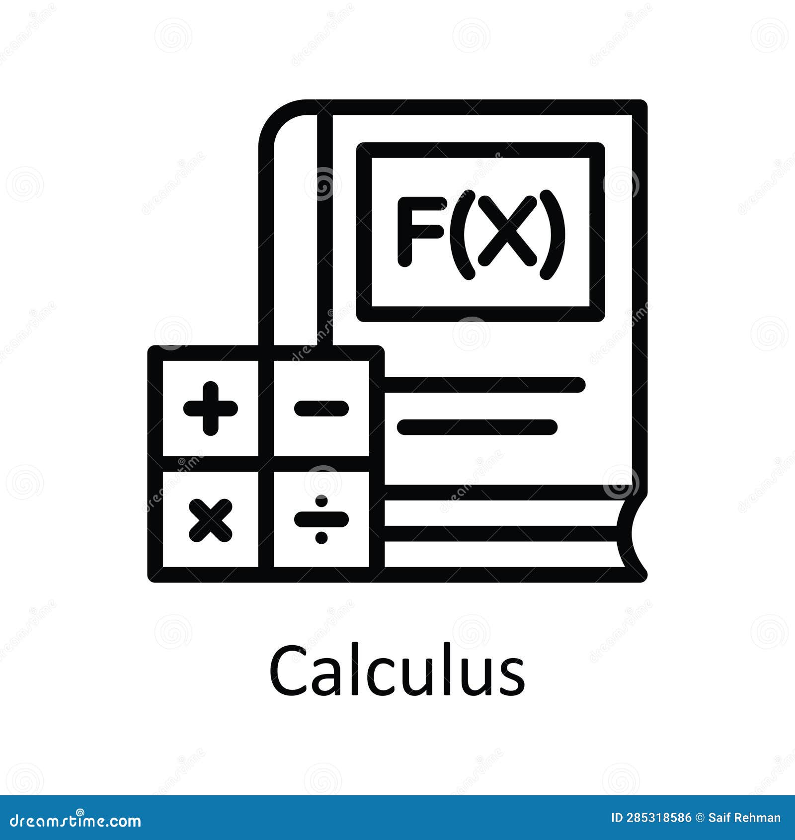 Calculus Vector Outline Icon Design Illustration. Educational ...