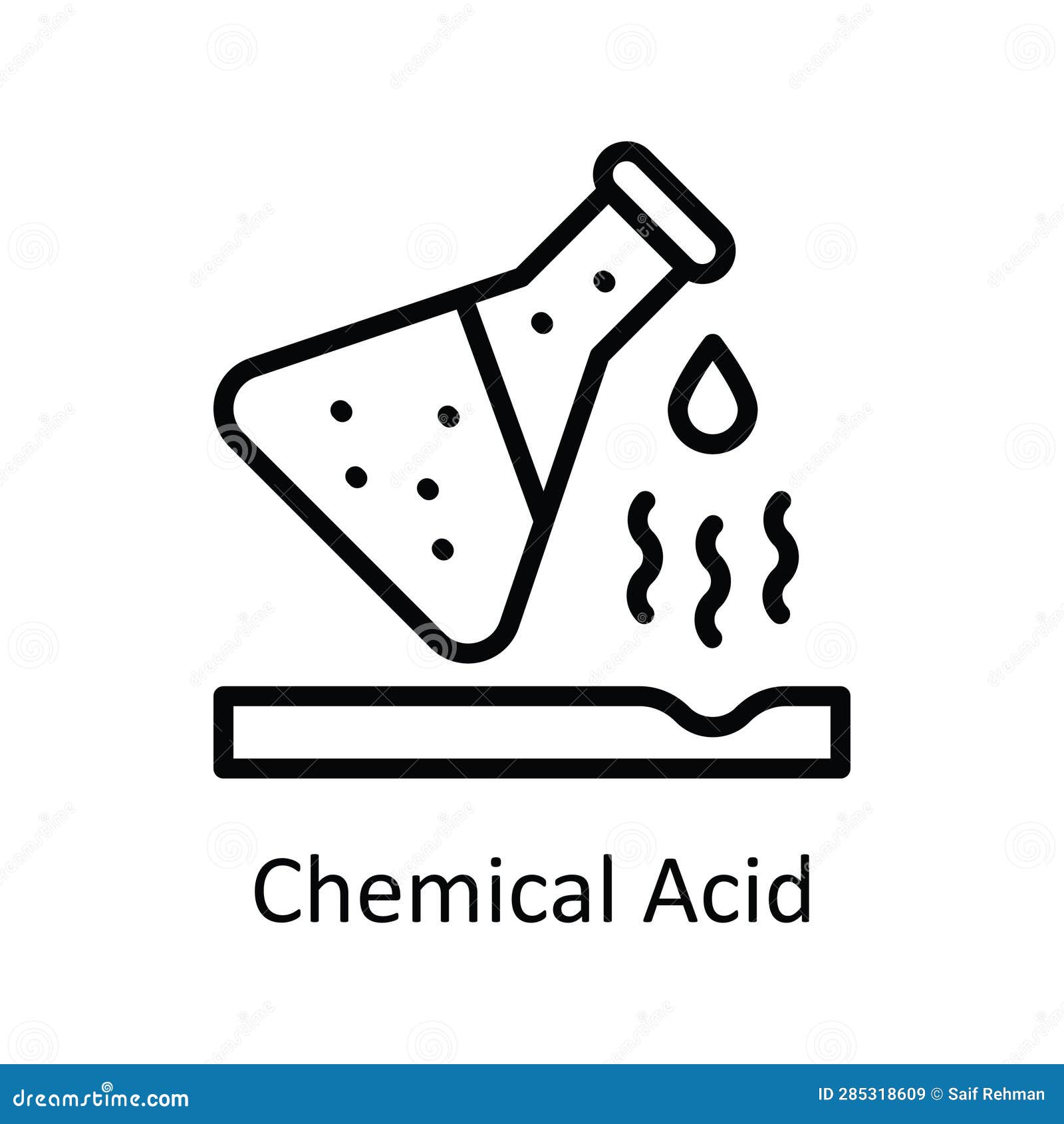Chemical Acid Vector Outline Icon Design Illustration. Educational ...