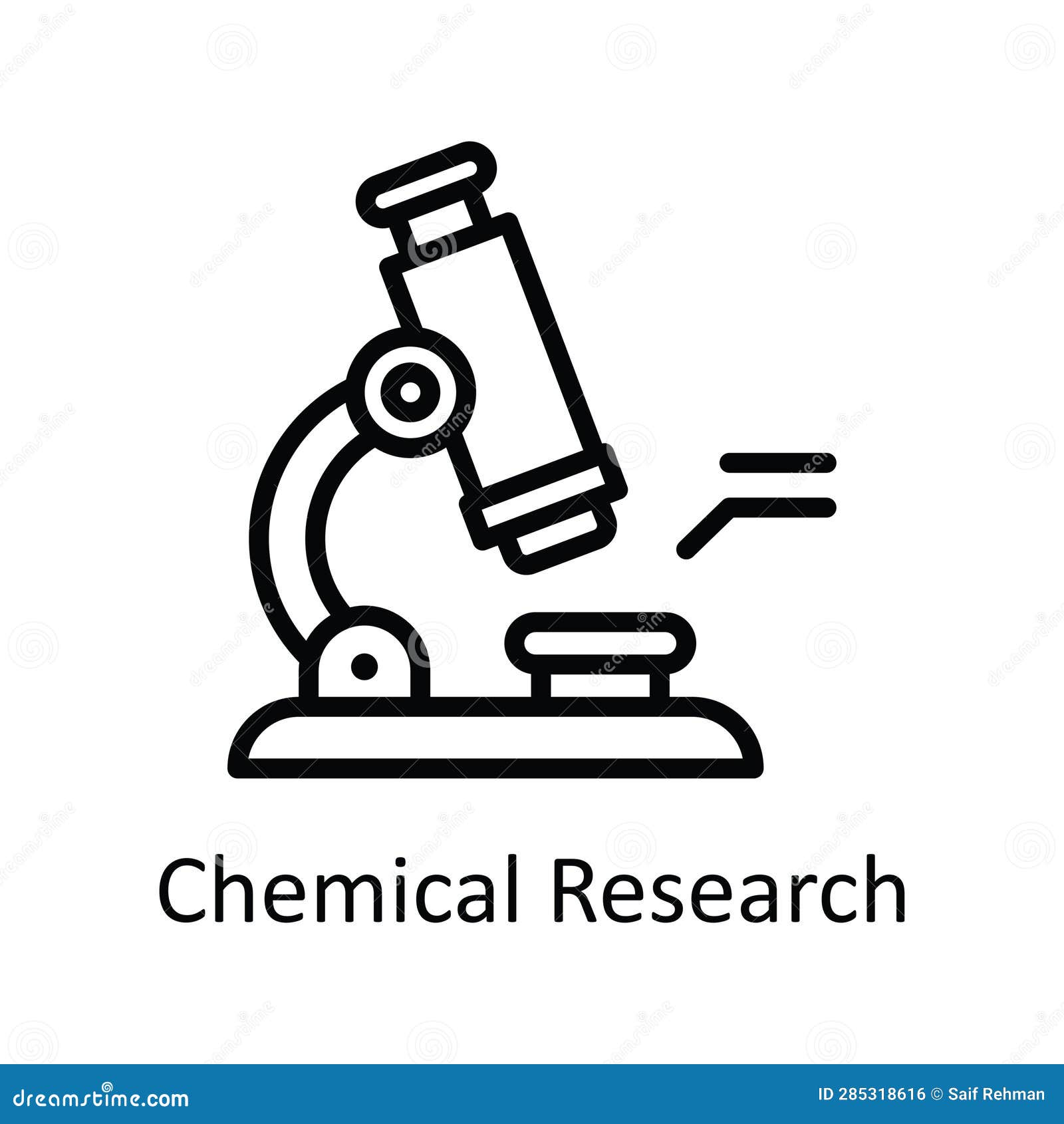 Chemical Research Vector Outline Icon Design Illustration. Educational ...