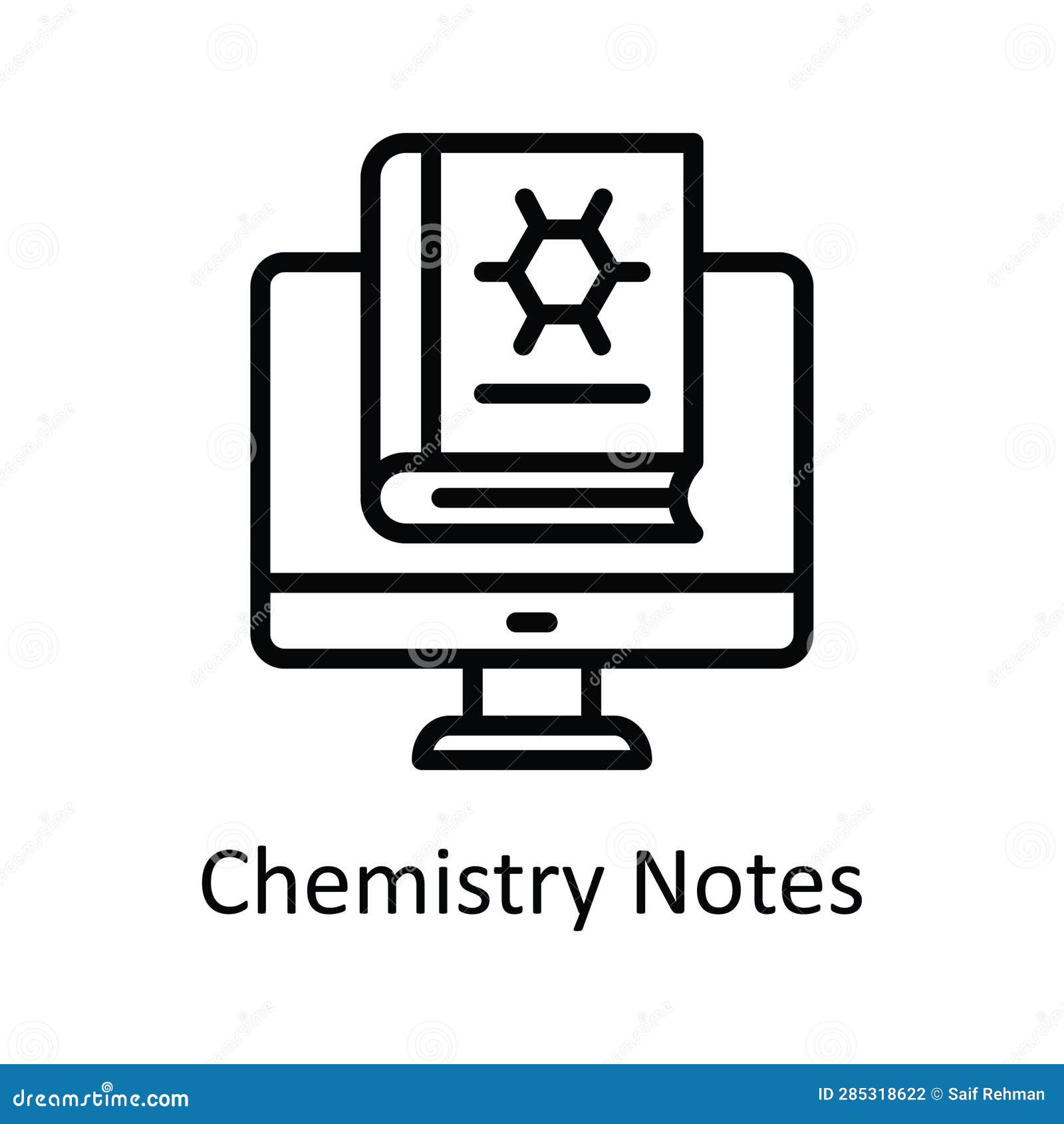 Chemistry Notes Vector Outline Icon Design Illustration. Educational ...