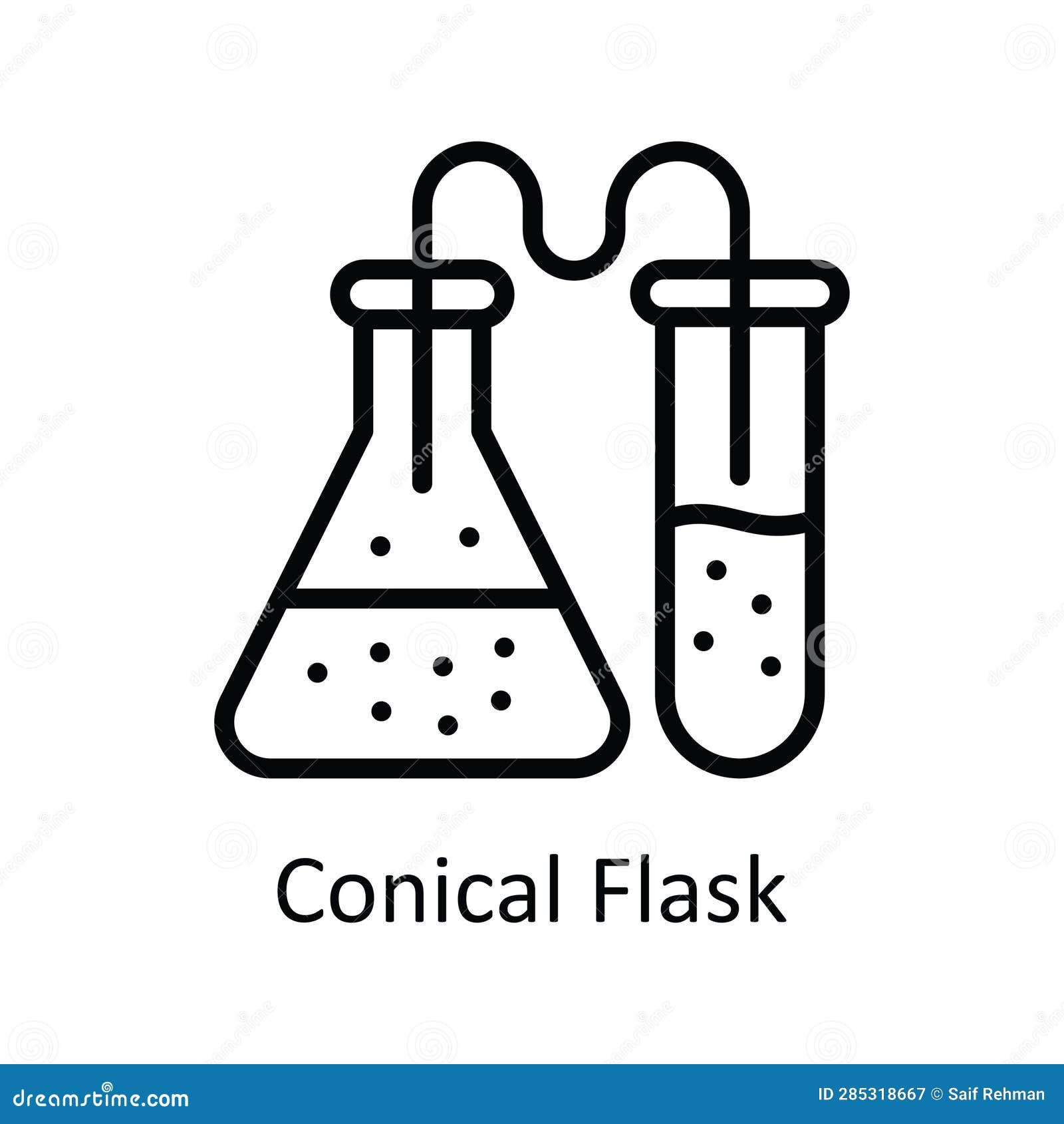 Conical Flask Vector Outline Icon Design Illustration. Educational ...