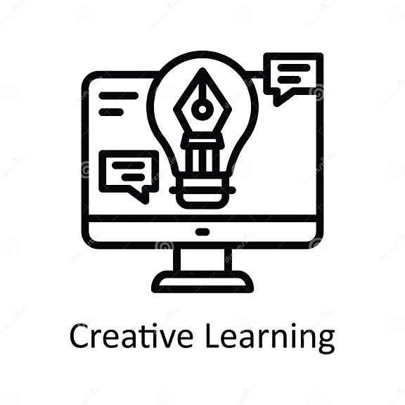 Creative Learning Vector Outline Icon Design Illustration. Educational ...